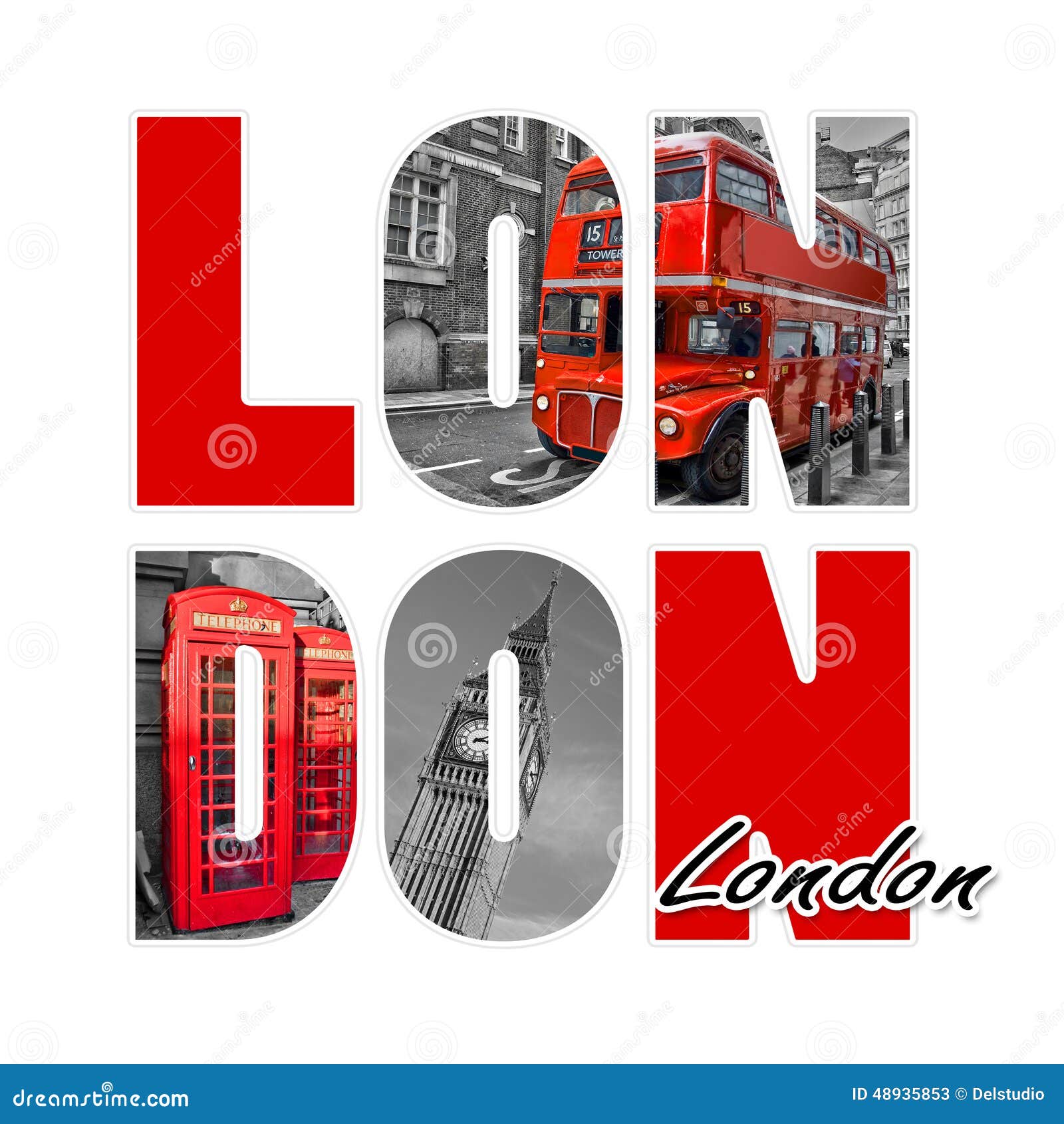 Letras De Londres Aisladas En Blanco Stock de ilustración - Ilustración ...