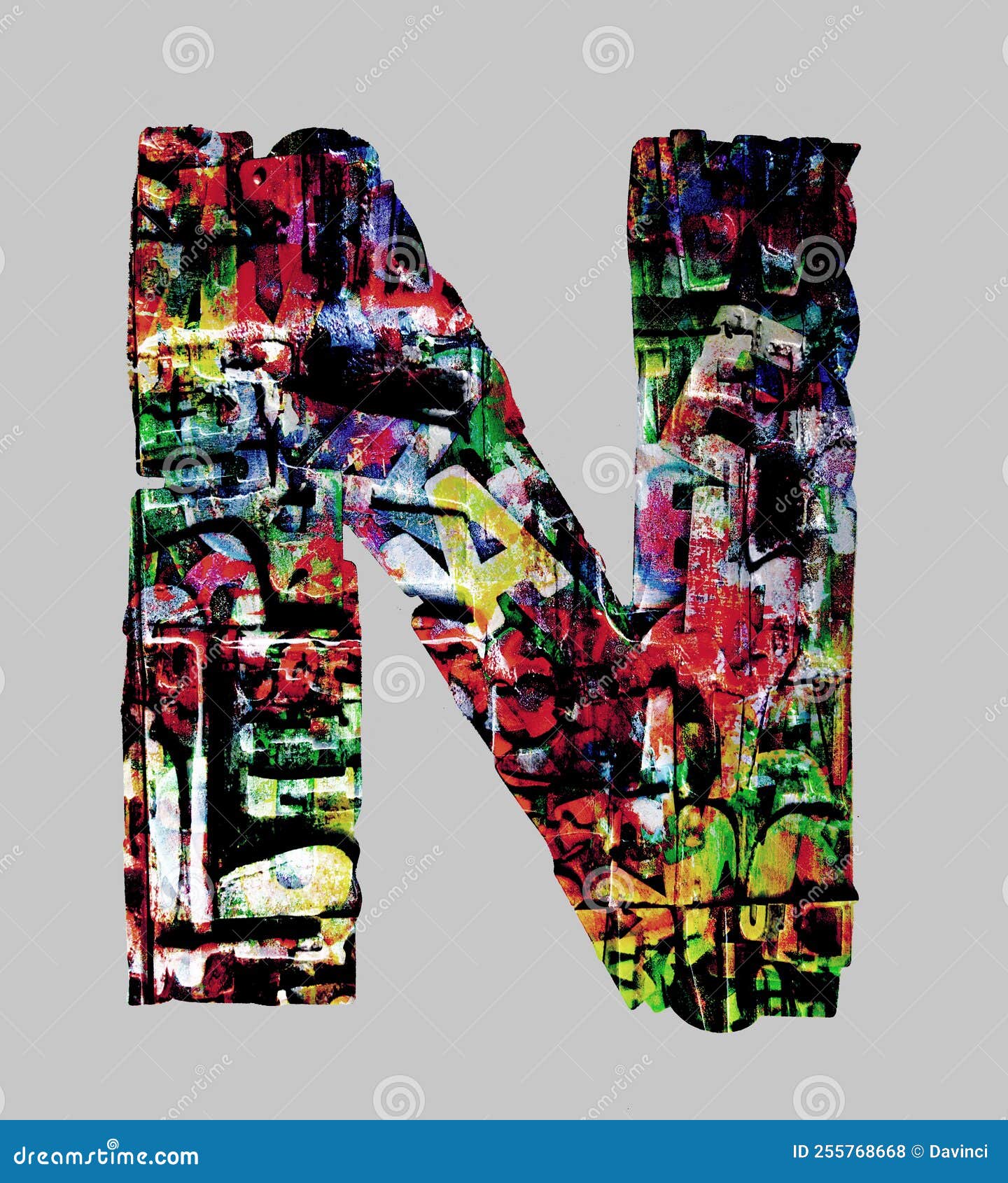 Letras de madera n stock de ilustración. Ilustración de fuente - 255768668