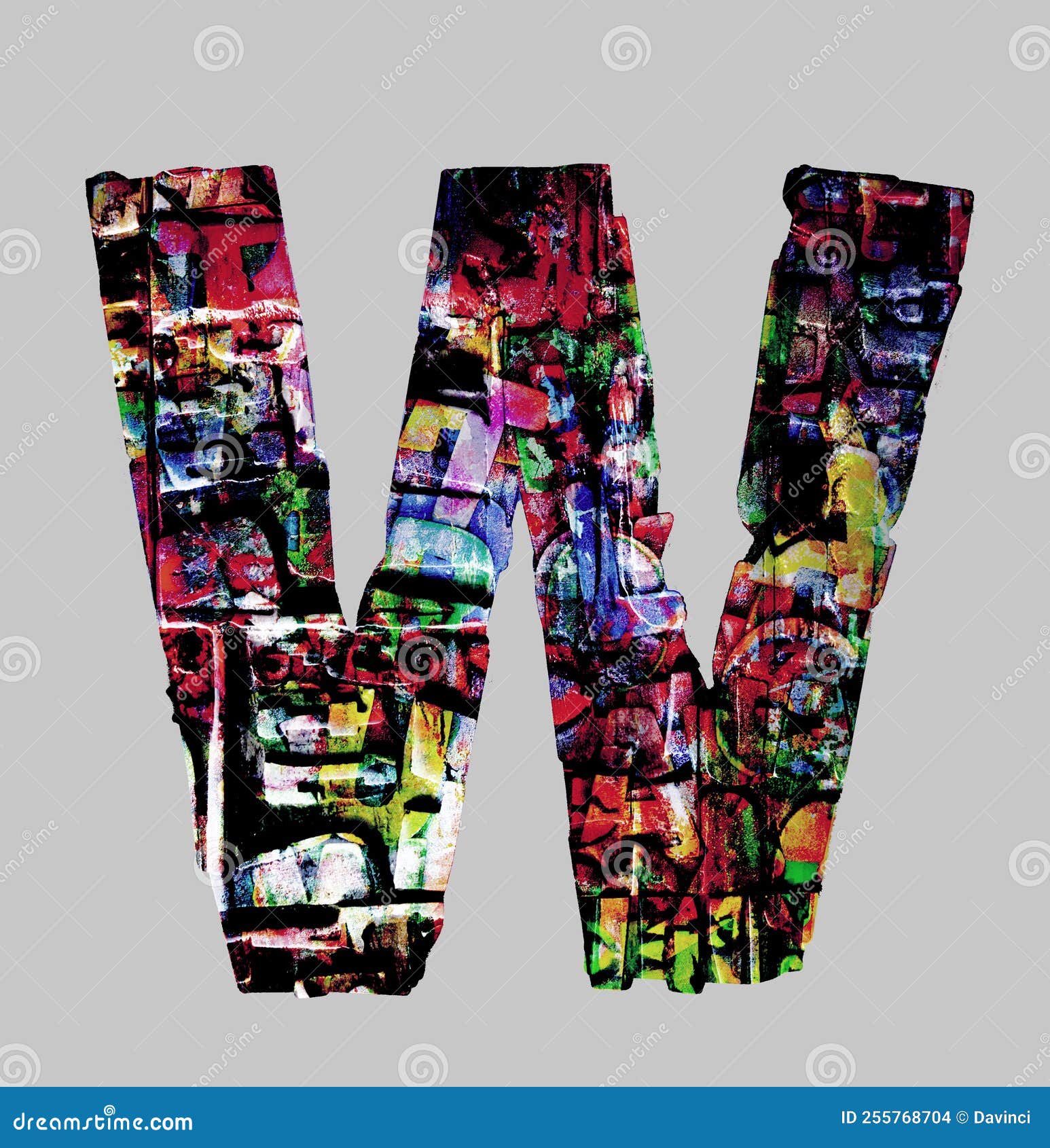 Letras de madera w stock de ilustración. Ilustración de texto - 255768704