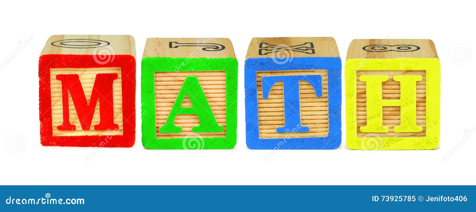 Letras De Molde De Madera Que Deletrean MATEMÁTICAS Sobre Blanco Imagen ...
