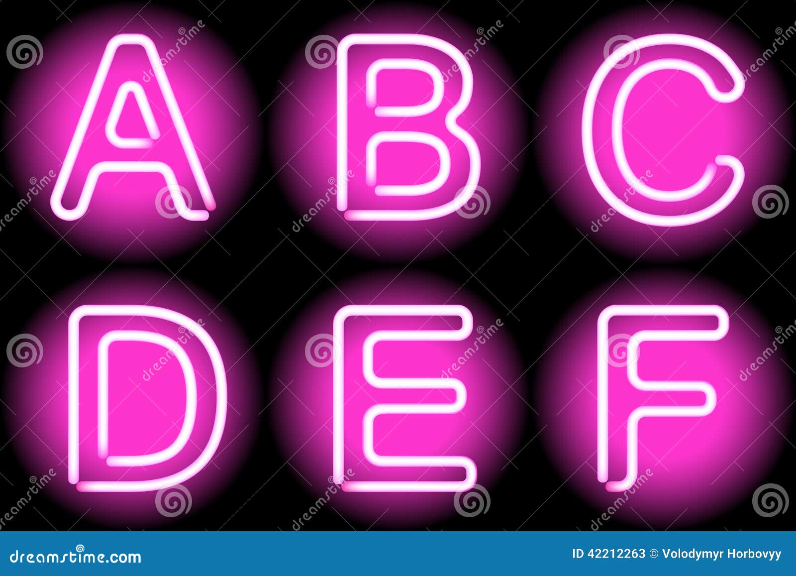 Letras de neón ilustración del vector. Ilustración de lenguaje - 42212263