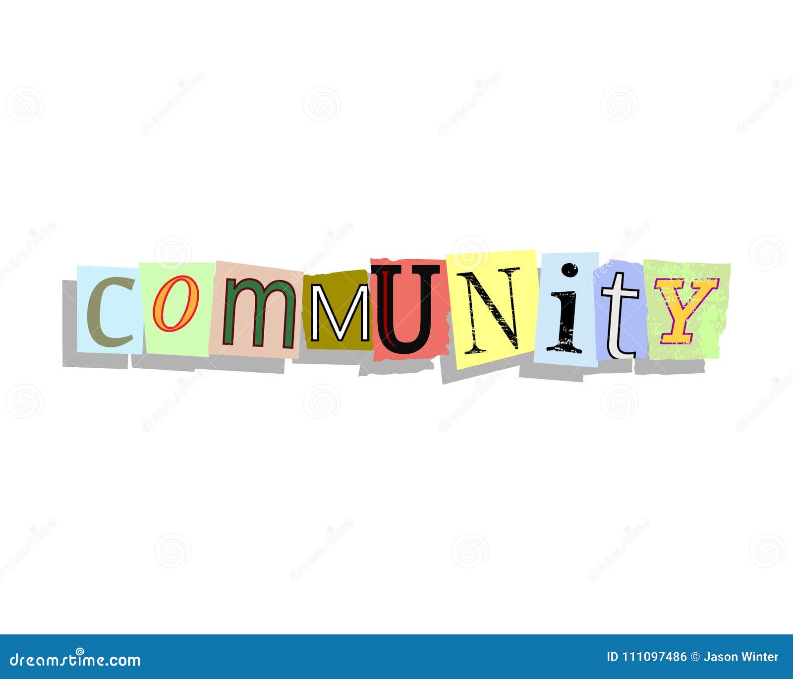 Letras De Papel De La Comunidad Ilustración del Vector - Ilustración de ...