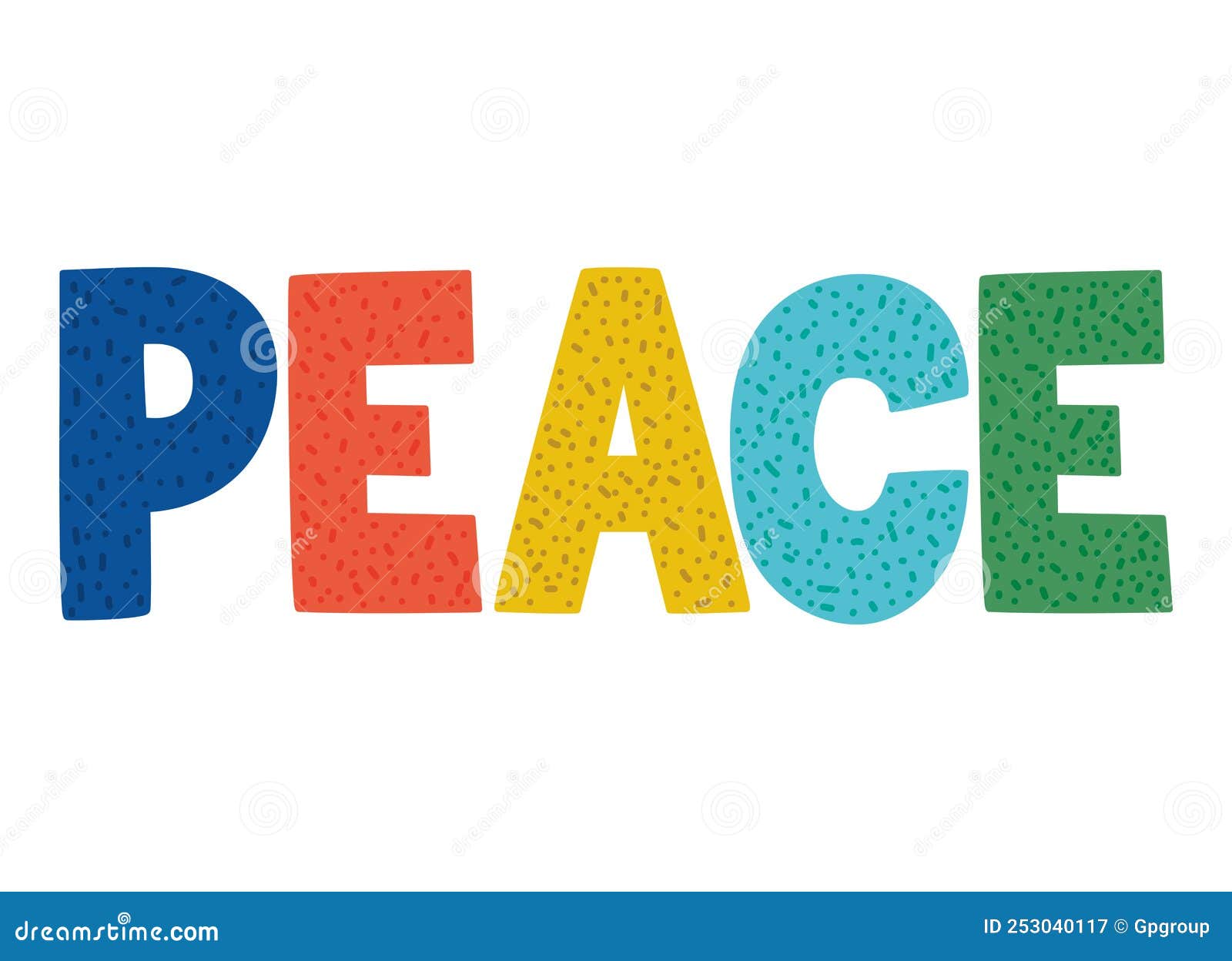 Letras de paz coloreadas ilustración del vector. Ilustración de ...