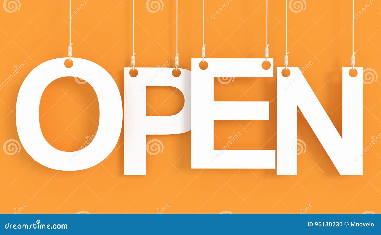 Letras de suspensão Open ilustração stock. Ilustração de branco - 96130230