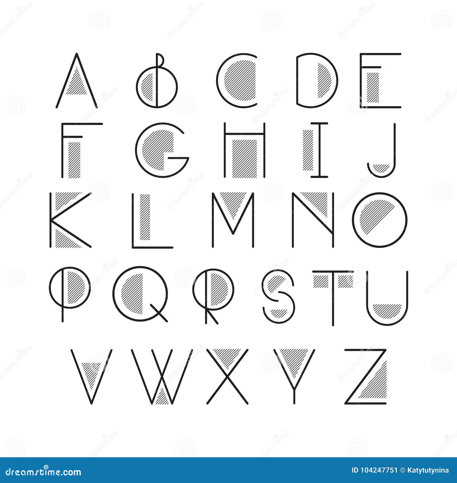 Letras del alfabeto latino ilustración del vector. Ilustración de ...