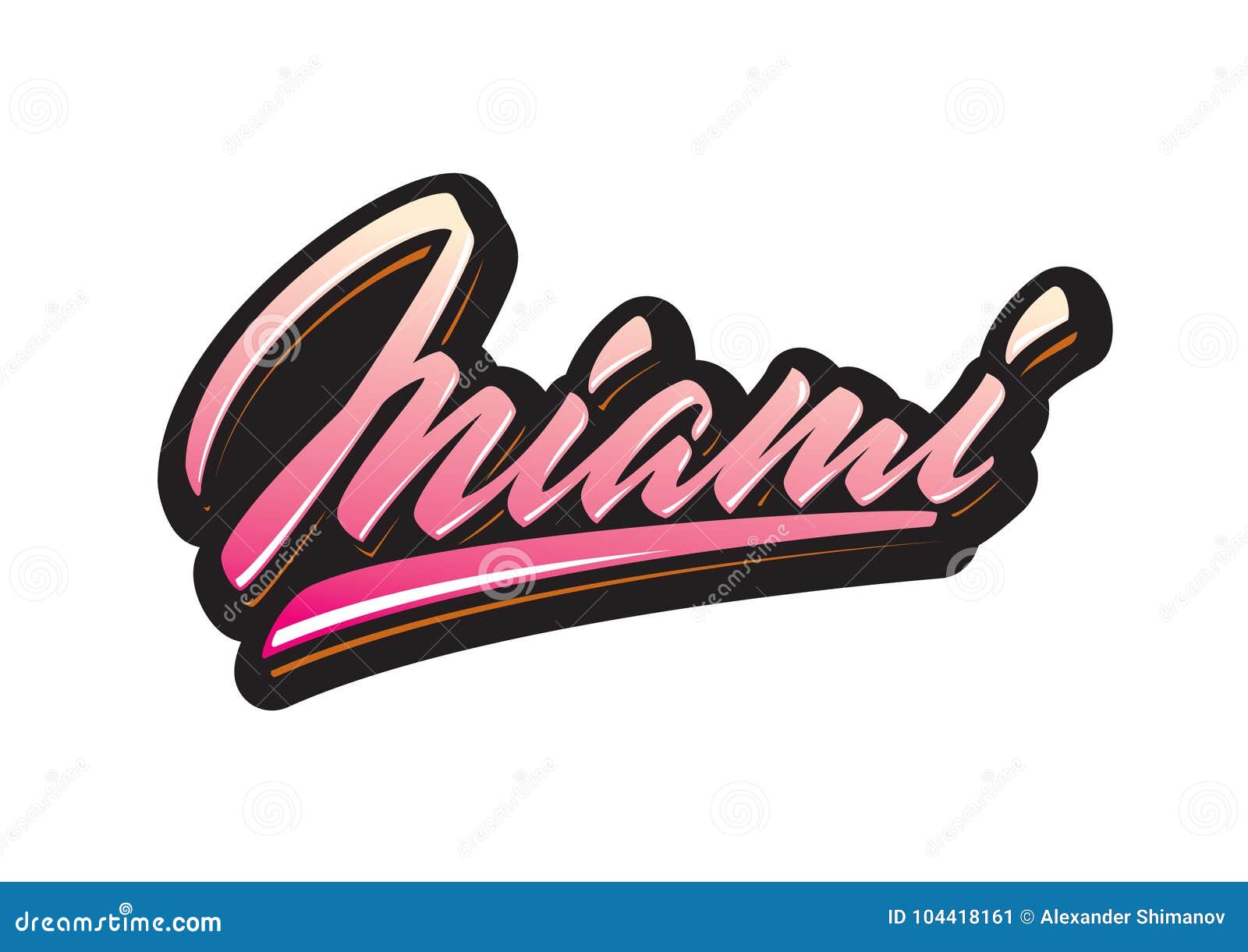 Miami Brush Lettering Ilustraciones Stock, Vectores, Y Clipart – (43 ...