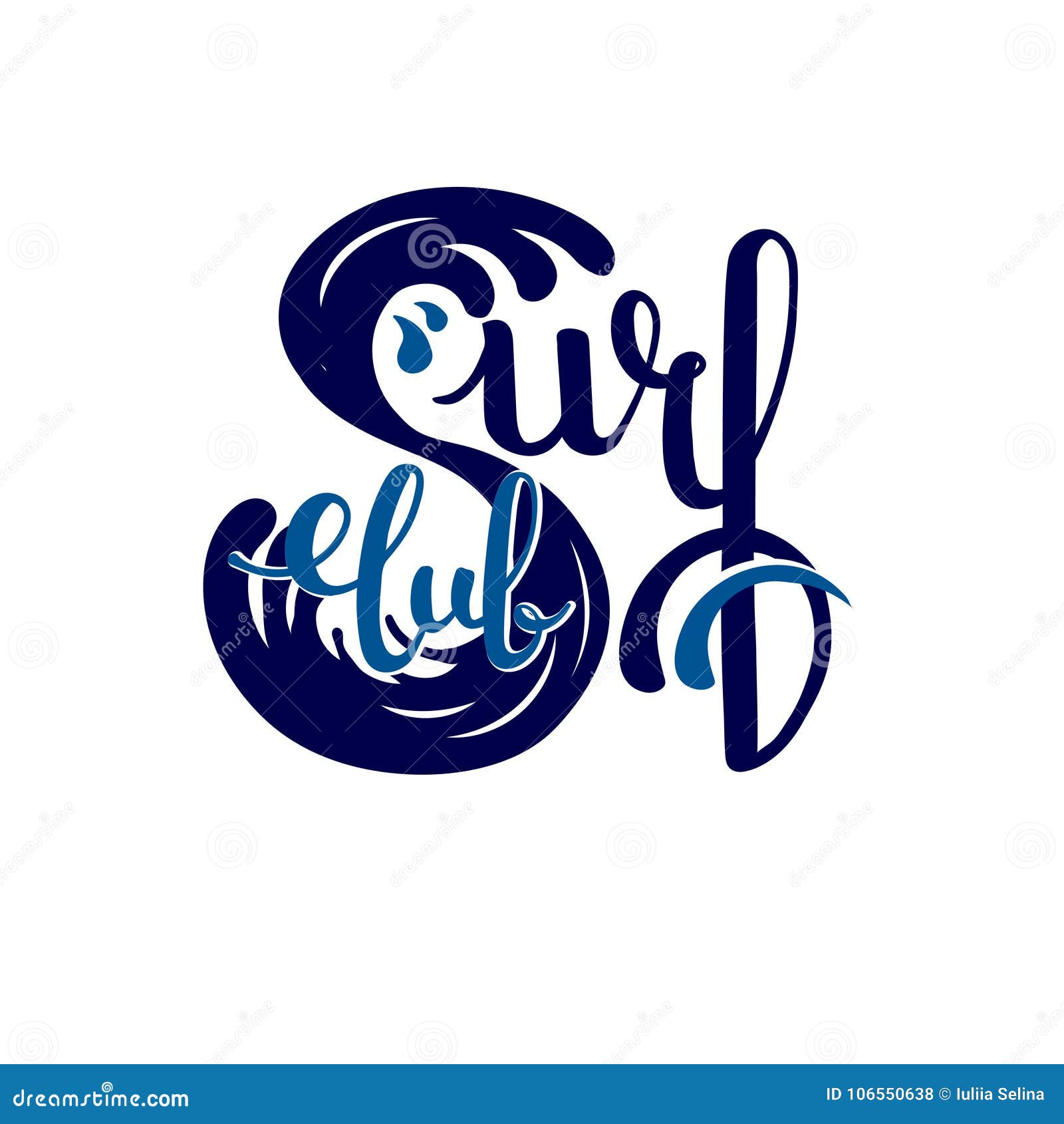 Letras Del Club Que Practican Surf Ilustración del Vector - Ilustración ...