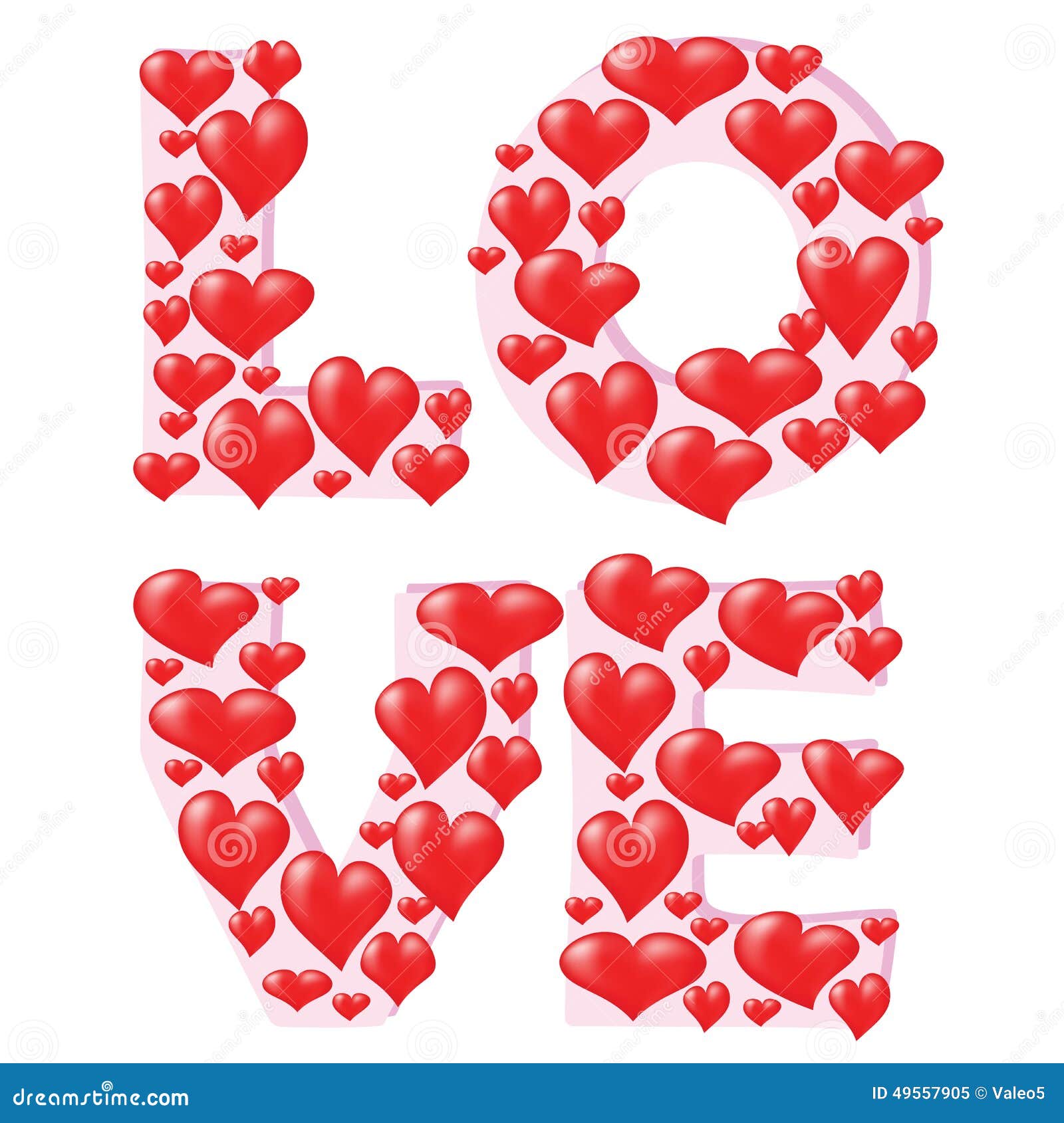 Letras del corazón ilustración del vector. Ilustración de rojo - 49557905