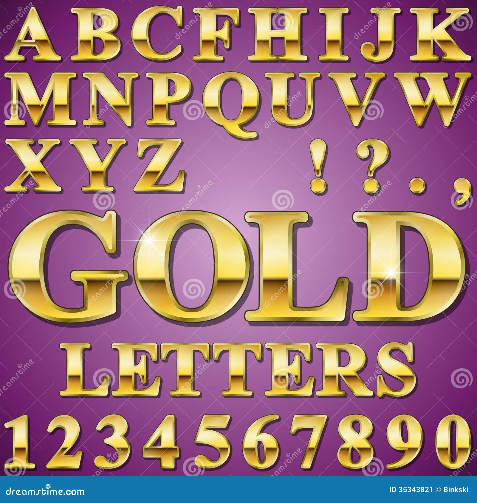 Letras del oro ilustración del vector. Ilustración de cincelado - 35343821