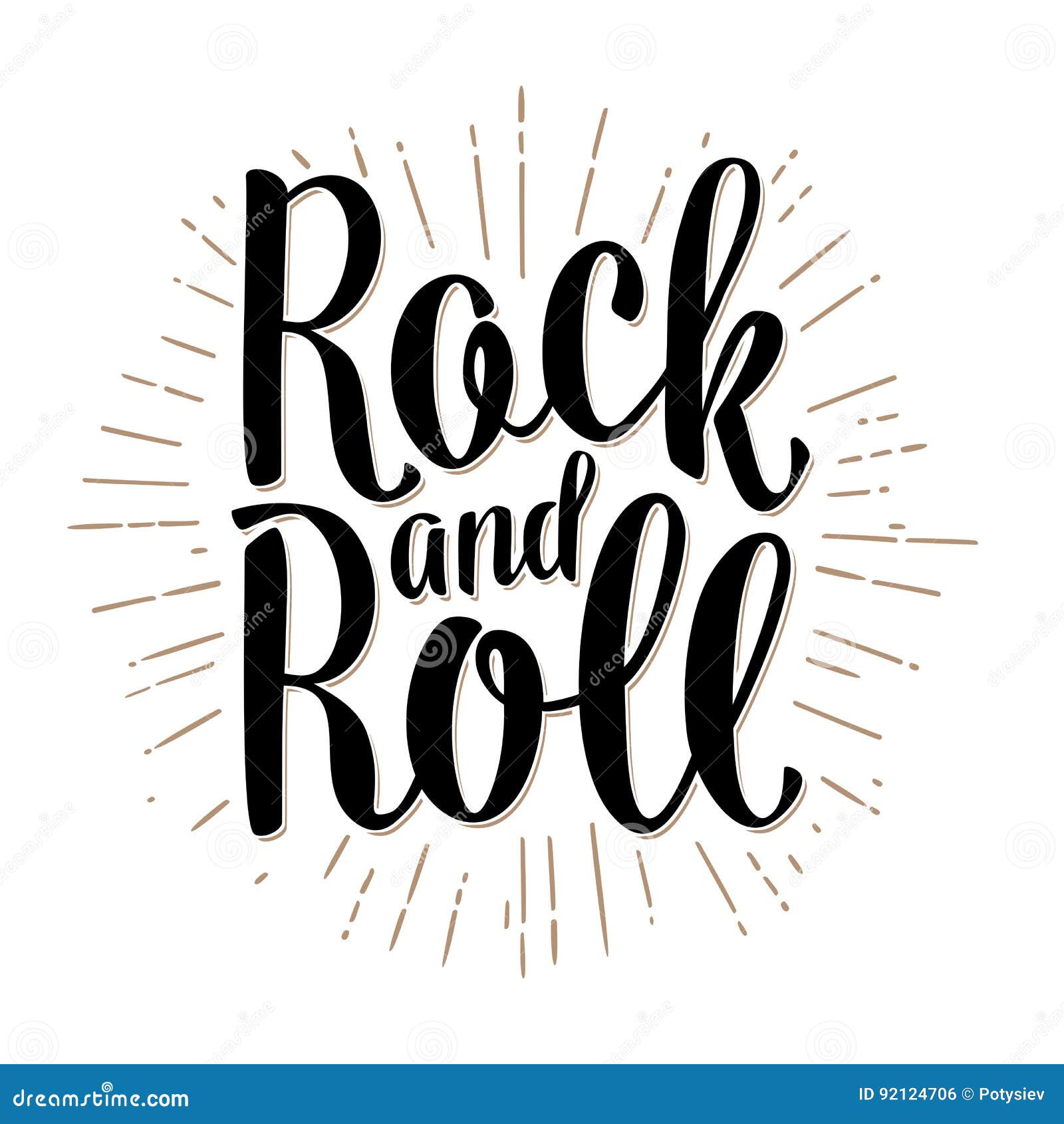 Letras Del Rock-and-roll Con Los Rayos Vector Del Vintage Ilustración ...