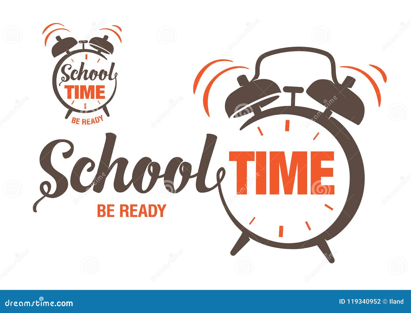 Letras Del Tiempo De La Escuela Ilustración del Vector - Ilustración de ...