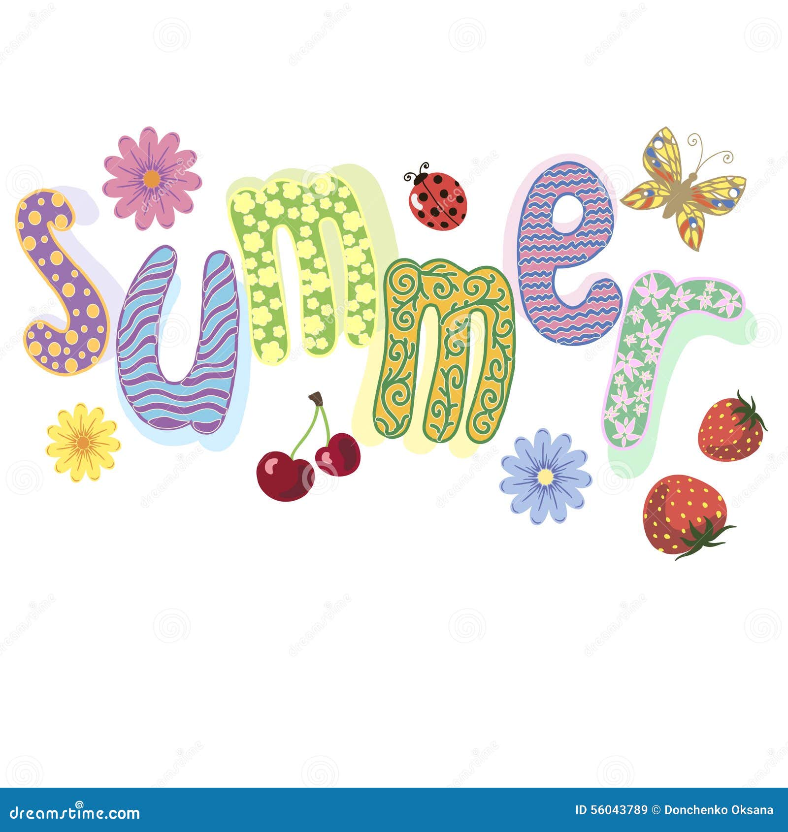 Letras del verano ilustración del vector. Ilustración de escriba - 56043789