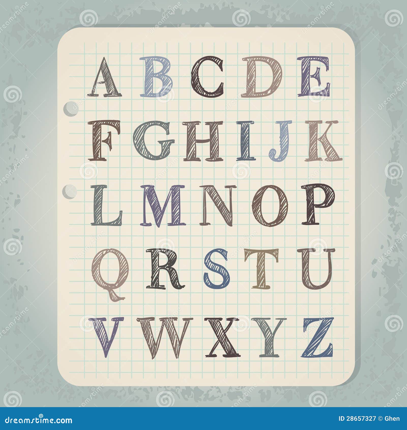 Letras Desenhadas Mão Do ABC Ilustração do Vetor - Ilustração de ...