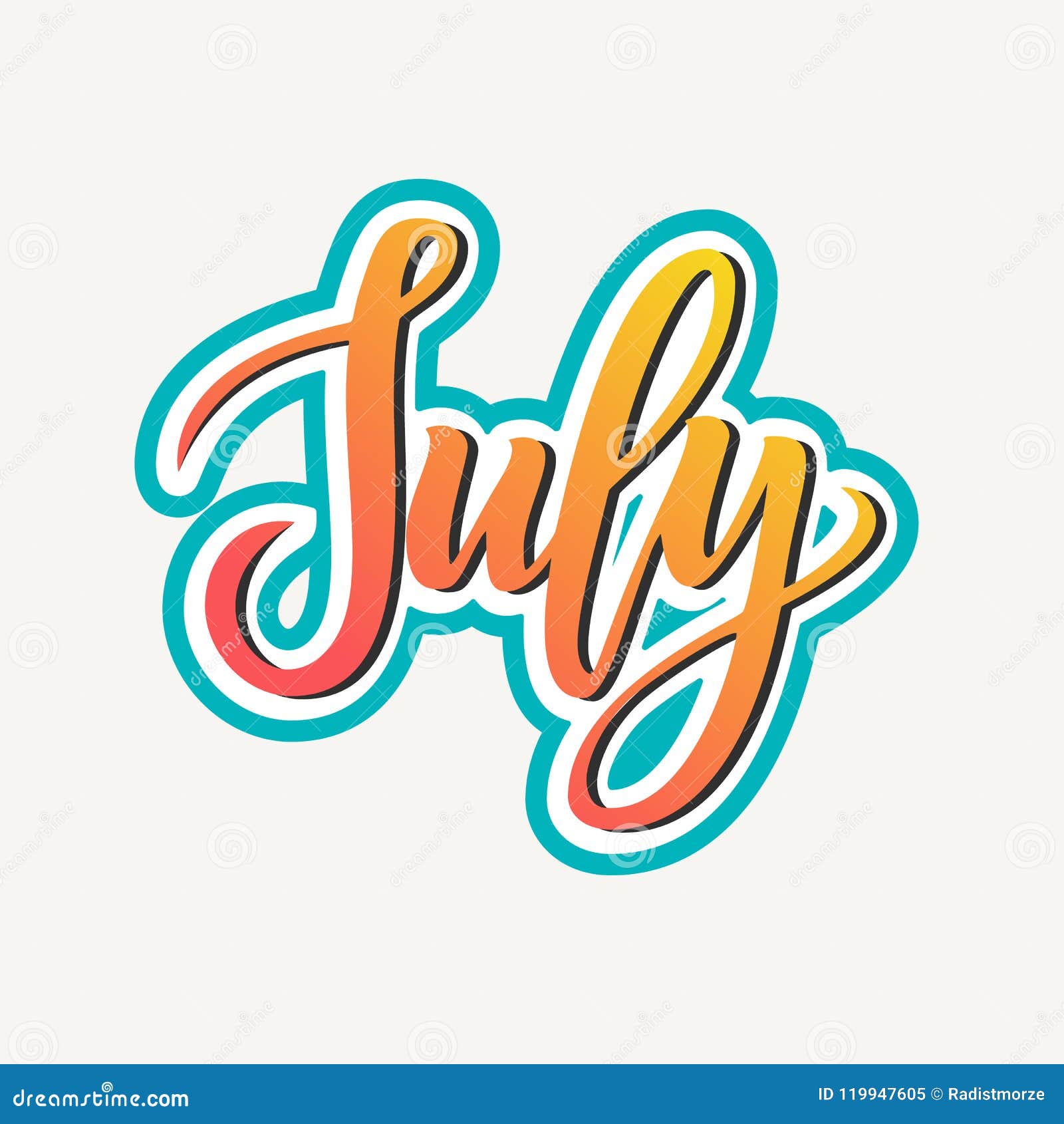 Letras Dibujadas Mano De Julio Ilustración del Vector - Ilustración de ...