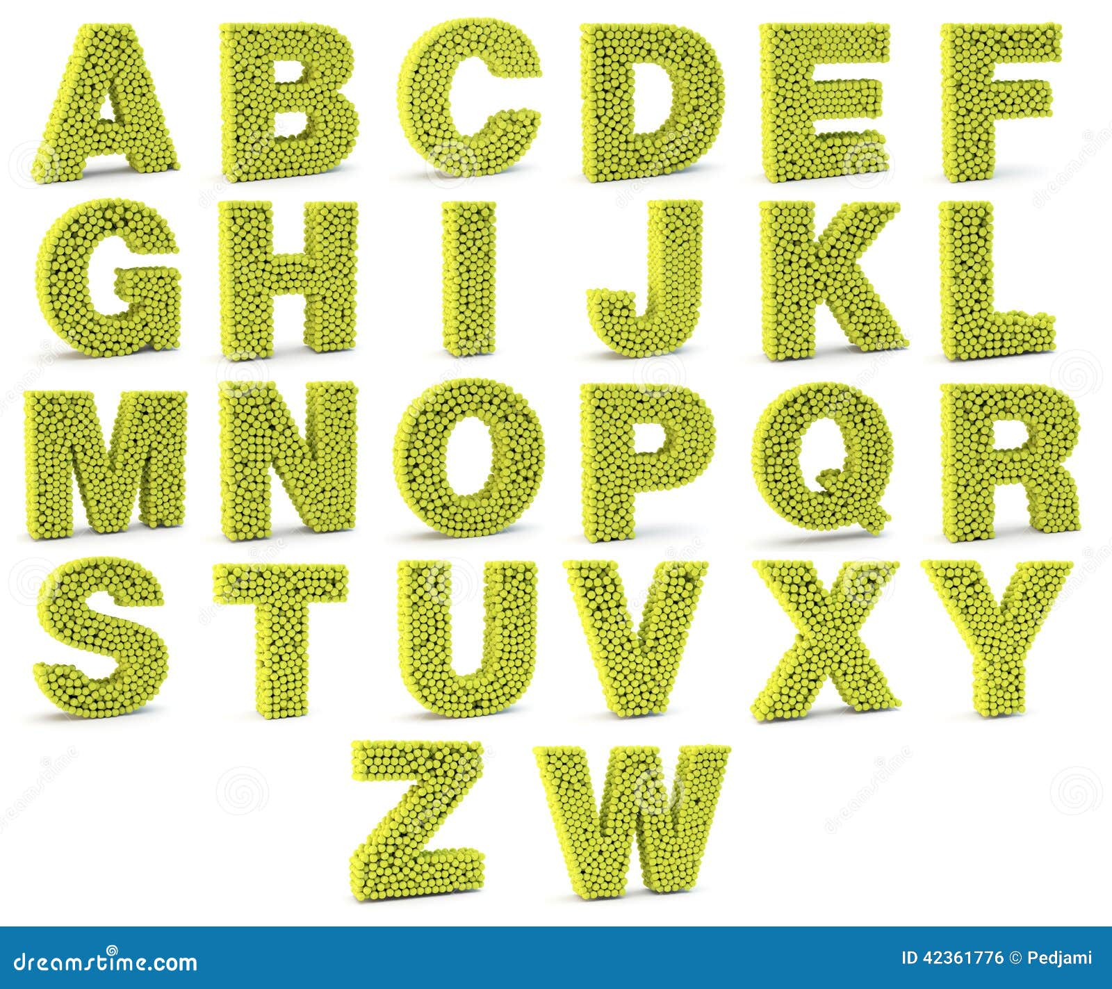 Letras Do Alfabeto 3D Feitas Das Bolas De Tênis Ilustração Stock ...