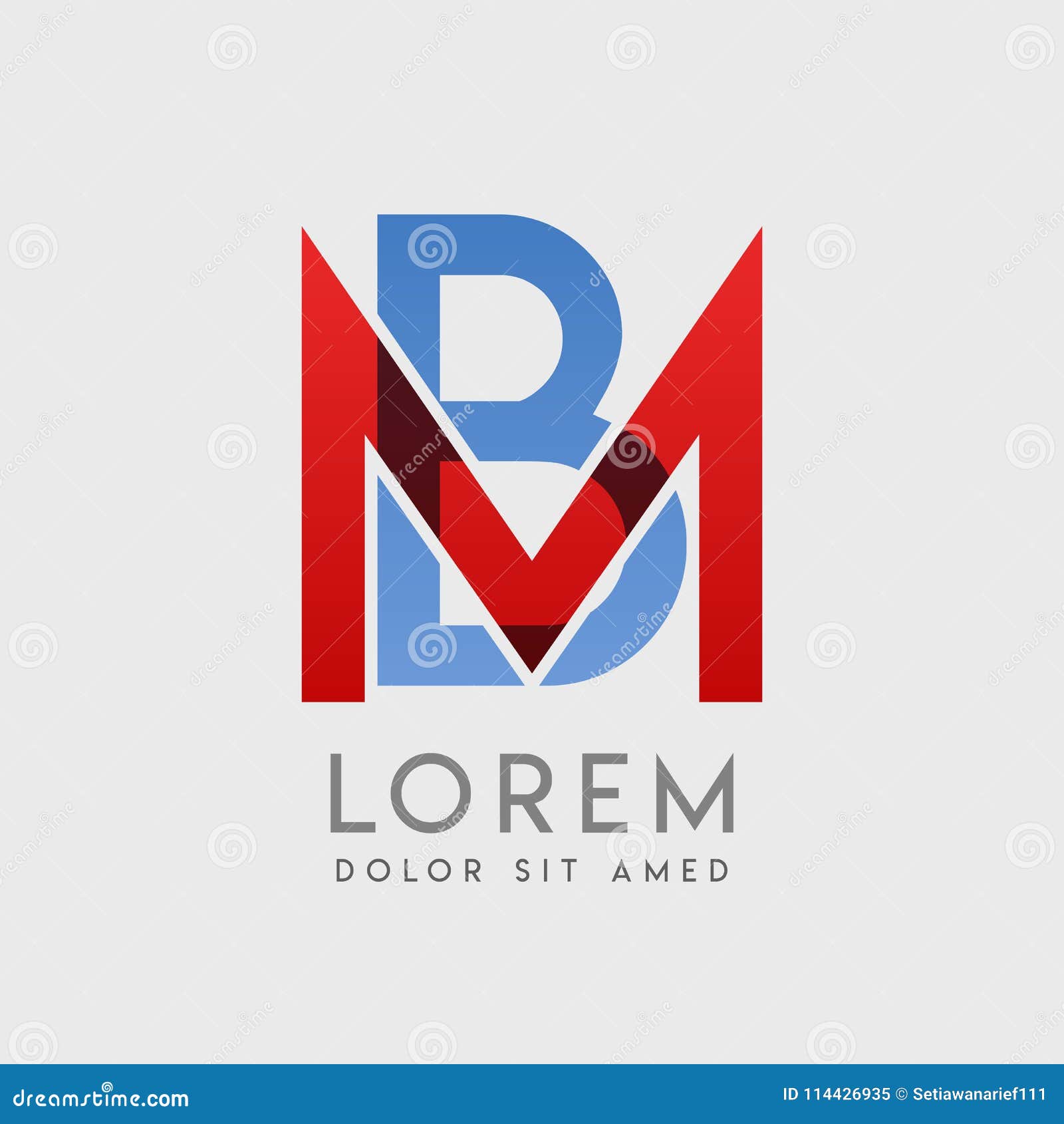 Letras Do Logotipo Do MB Com Azul E Redgradation Ilustração do Vetor ...