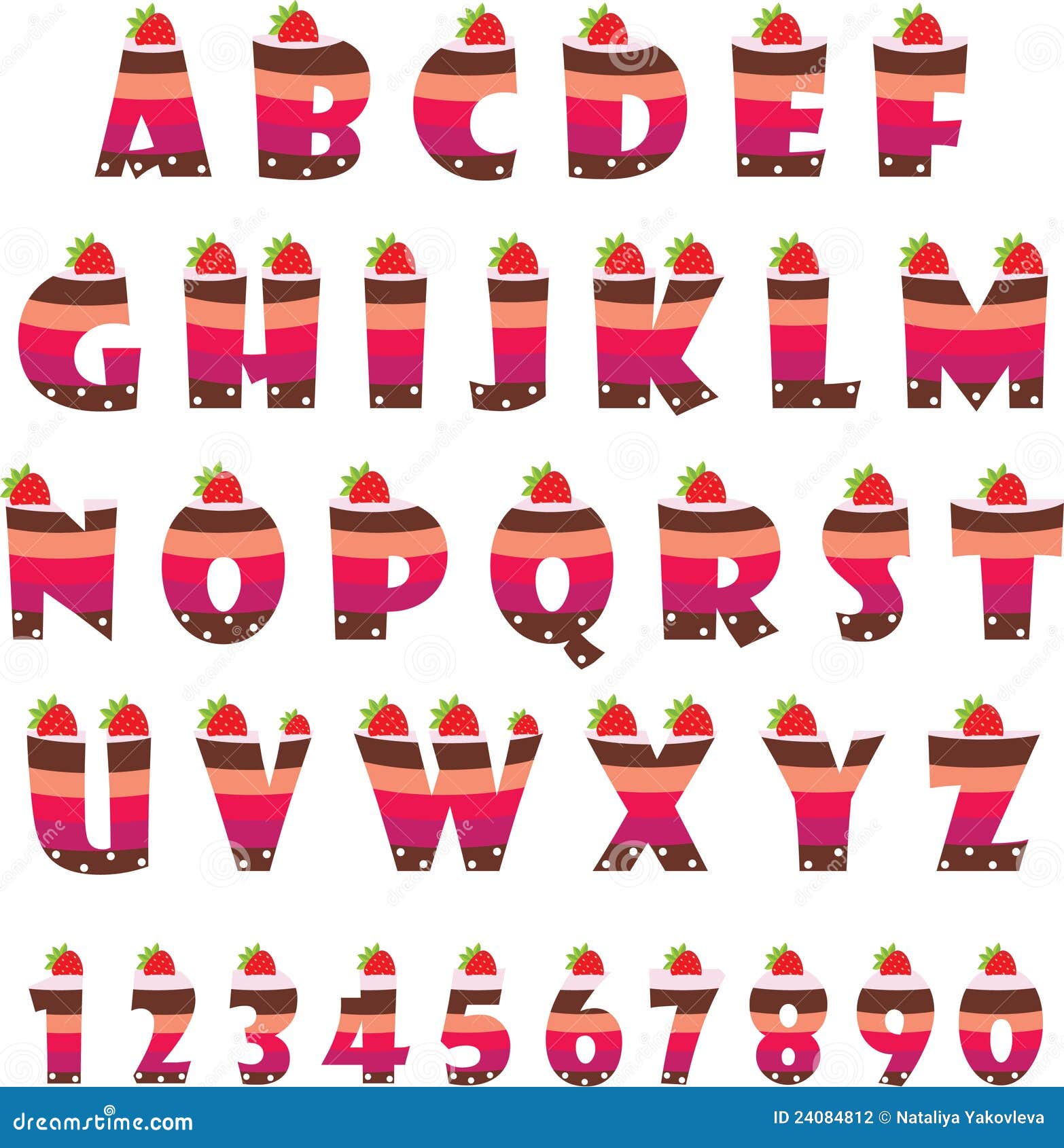 Letras doces do alfabeto ilustração do vetor. Ilustração de conceito ...