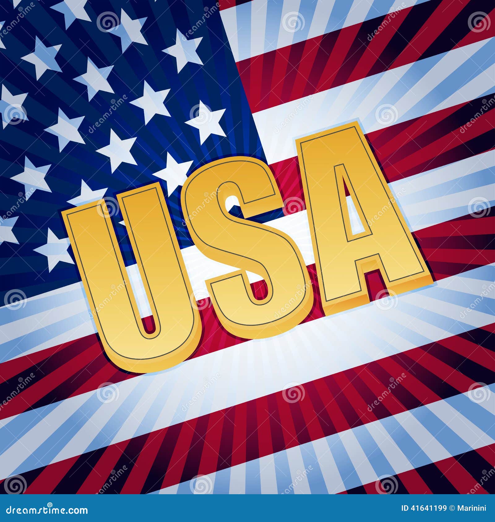 Letras Dos EUA Com Brilho Da Bandeira Americana Ilustração Stock ...