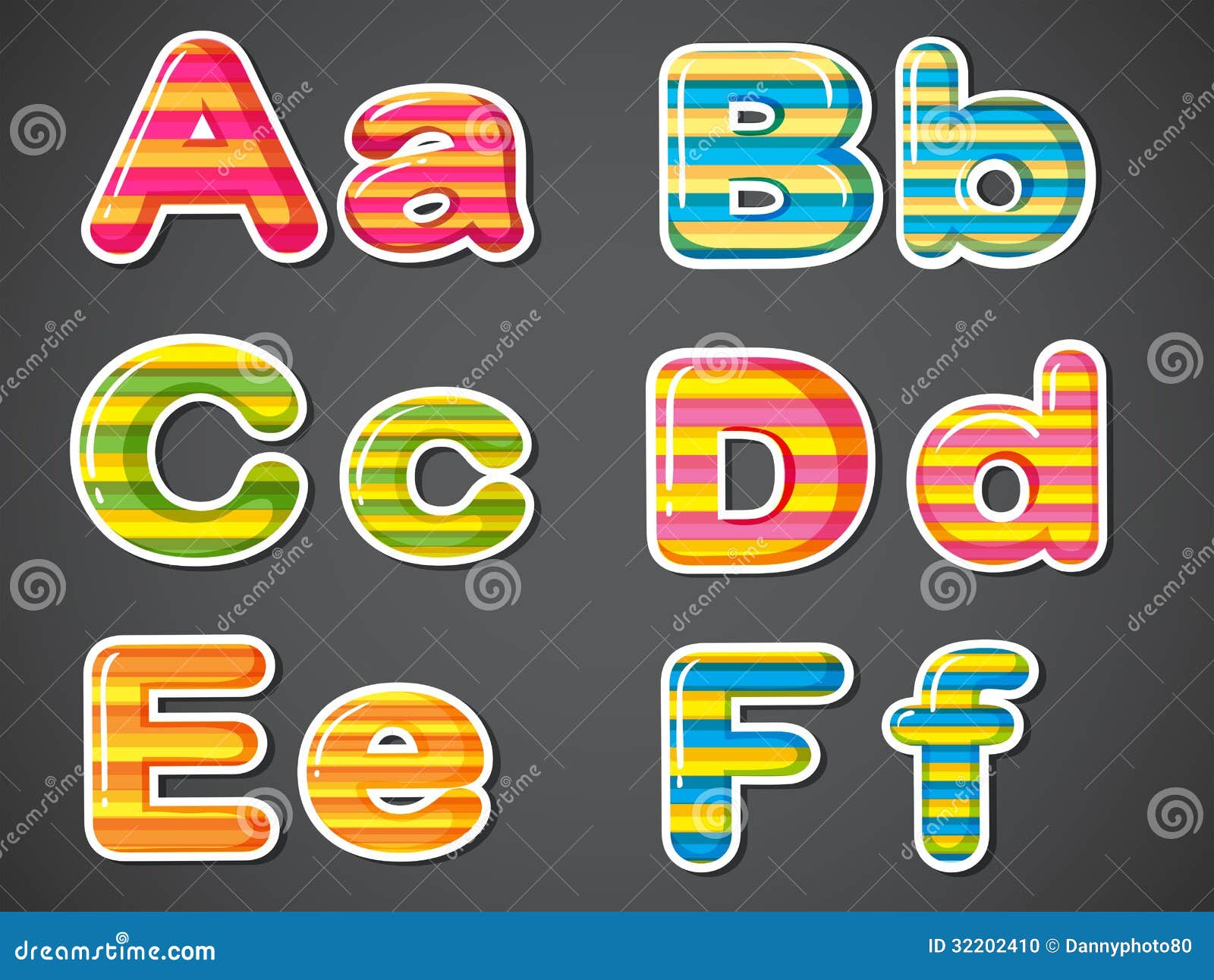 Letras En Colores De La Raya Ilustración del Vector - Ilustración de ...