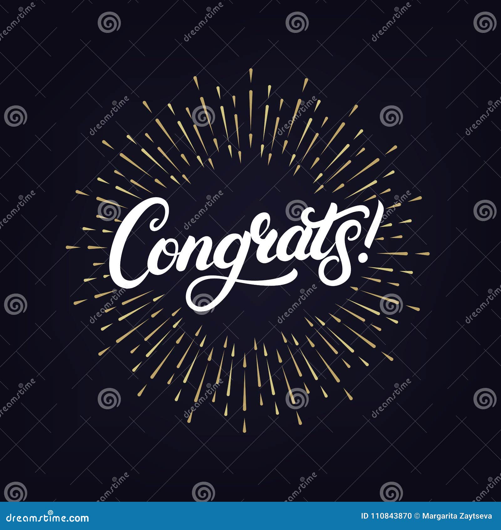 Letras Escritas Mano De Congrats Ilustración del Vector - Ilustración ...