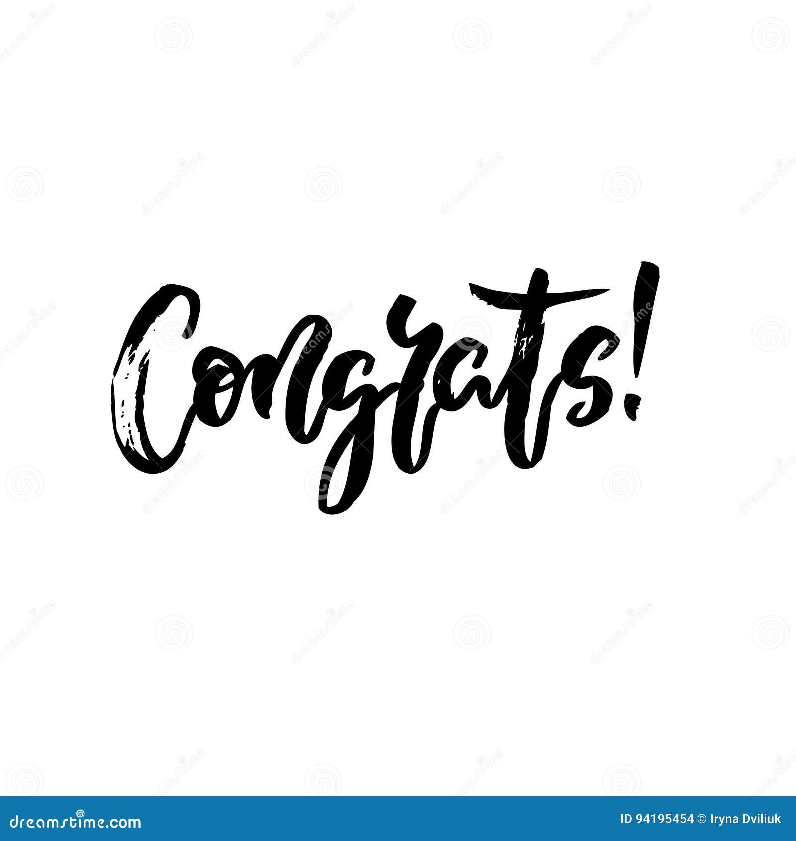 Letras Escritas Mano De Congrats Ilustración del Vector - Ilustración ...