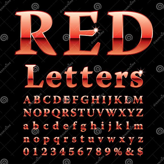 Letras gordas rojas ilustración del vector. Ilustración de elegante ...