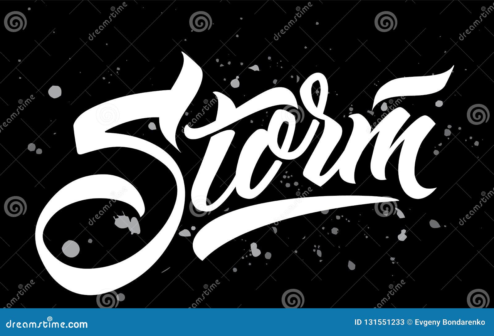 Letras Hechas a Mano De La Tormenta Calligraphy Stock de ilustración ...