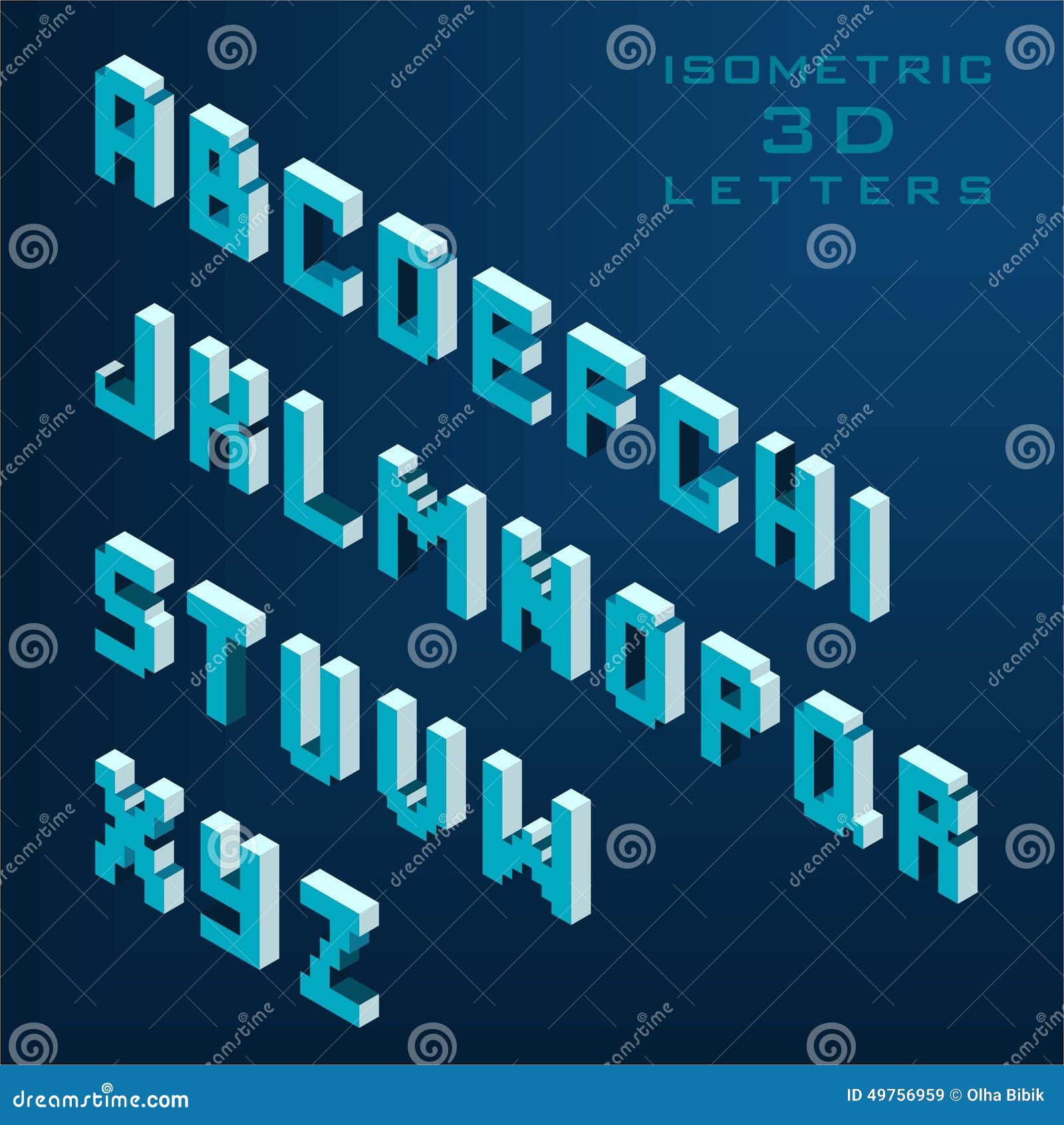 Letras Isométricas Del Vector 3D Ilustración del Vector - Ilustración ...