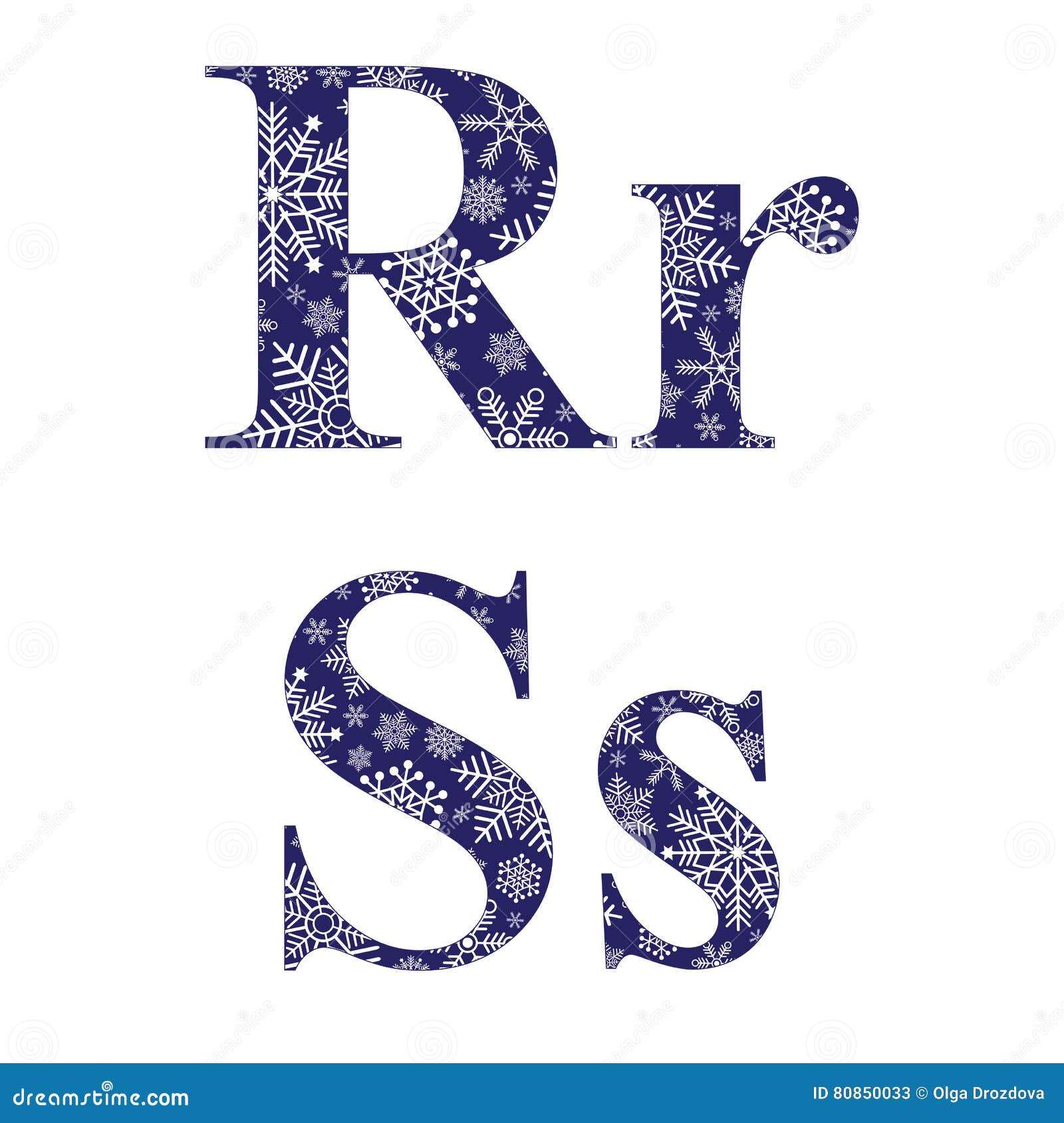 Letras Mayúsculas Y Minúsculas R Y S Ilustración del Vector ...