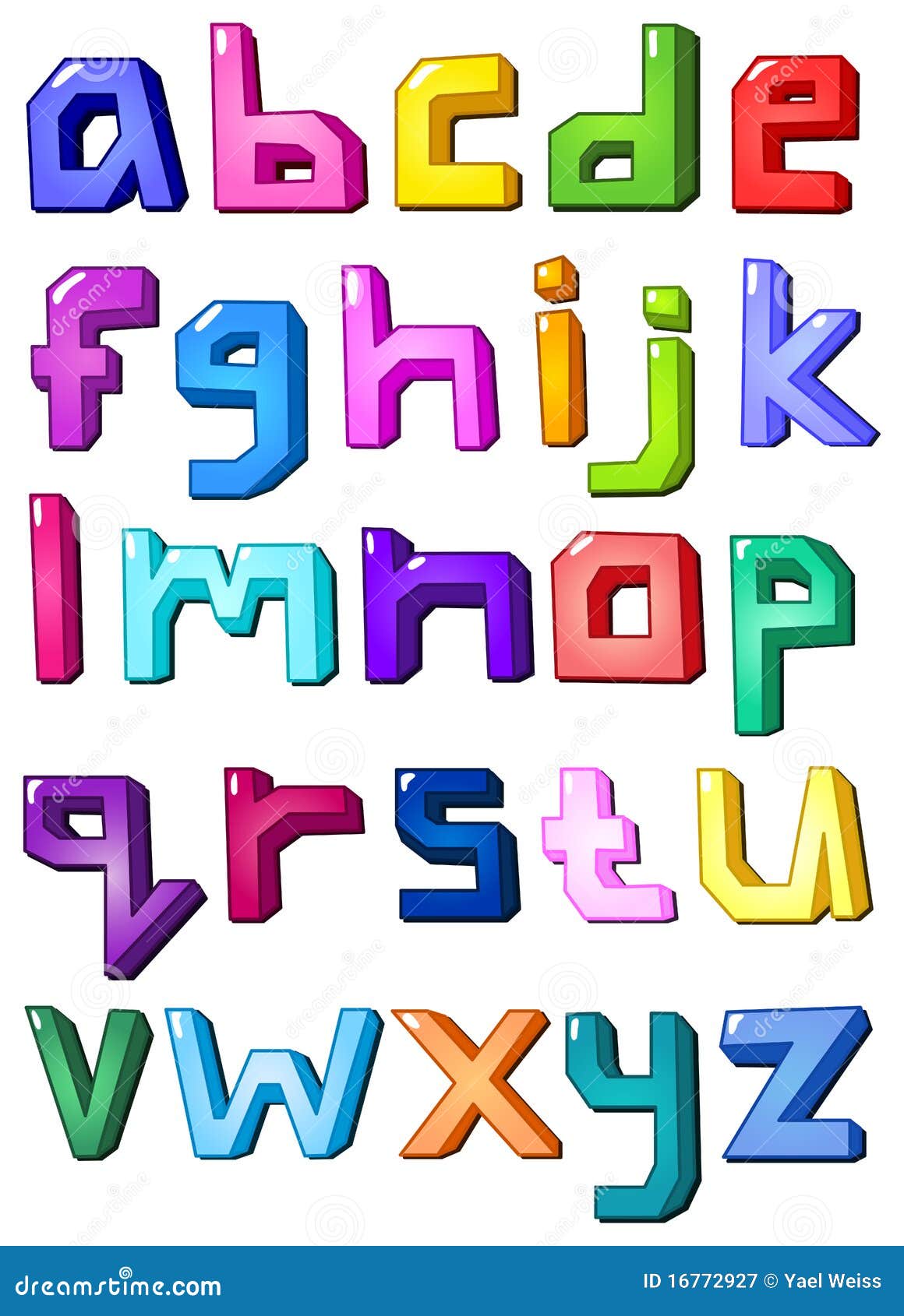 Letras pequenas Multicolor ilustração do vetor. Ilustração de fonte ...