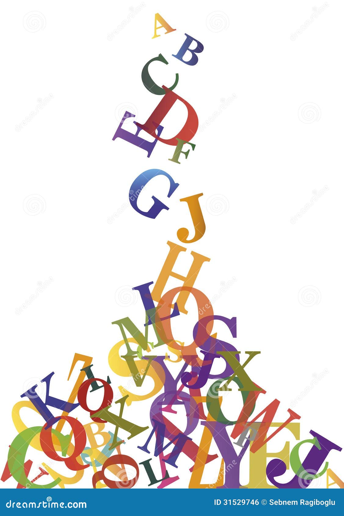 Letras que caen ilustración del vector. Ilustración de alfabético ...