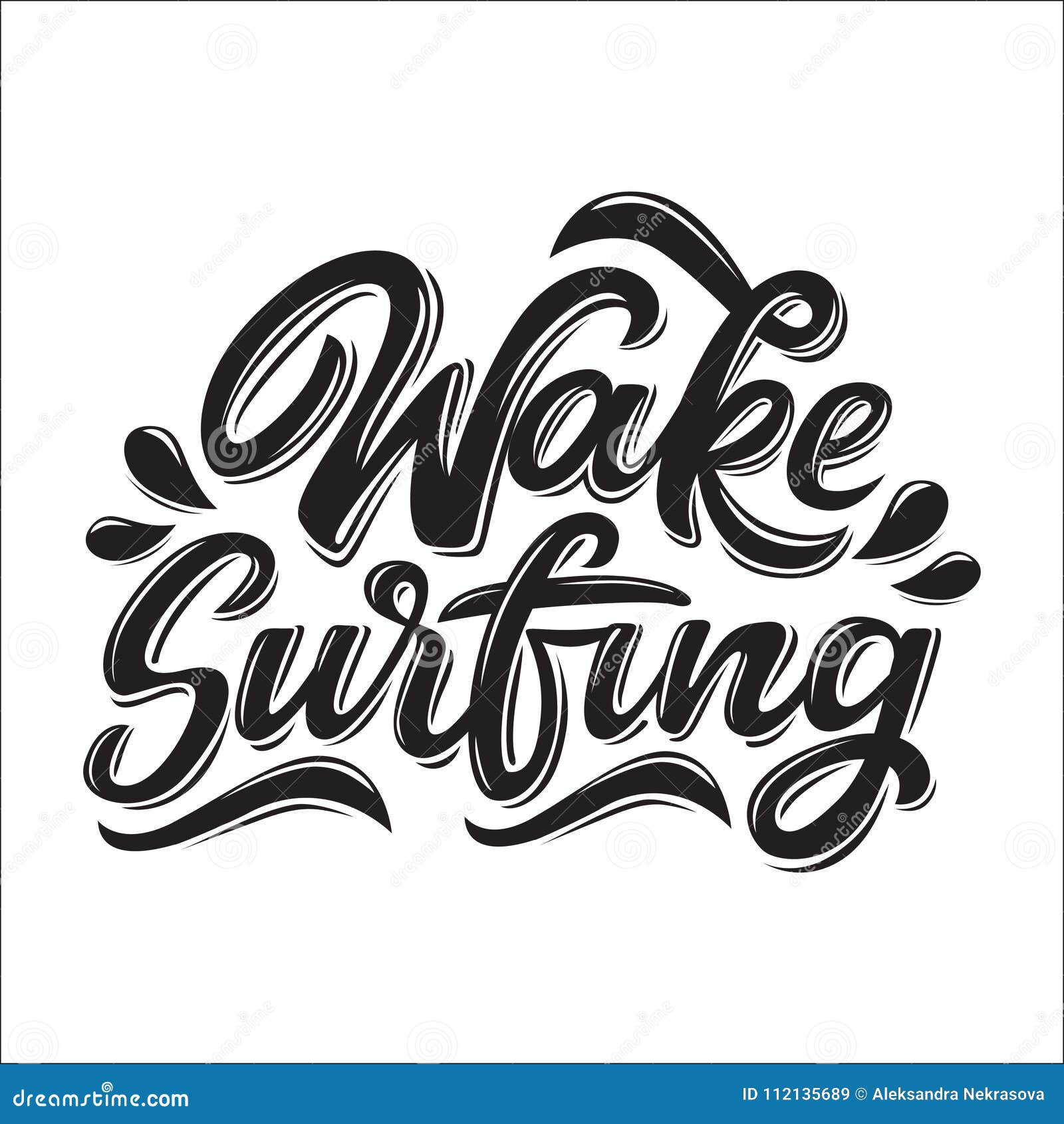 Letras Que Practican Surf De La Estela Stock de ilustración ...