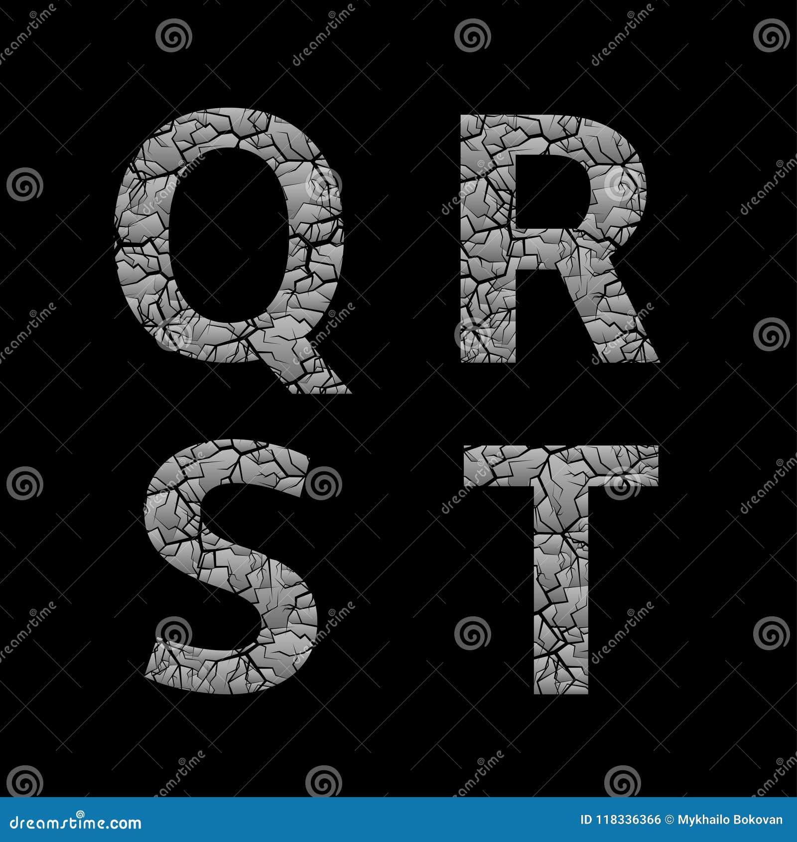 Letras quebradas de prata ilustração stock. Ilustração de moagem ...