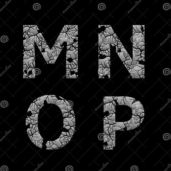 Letras quebradas de prata ilustração do vetor. Ilustração de fonte ...