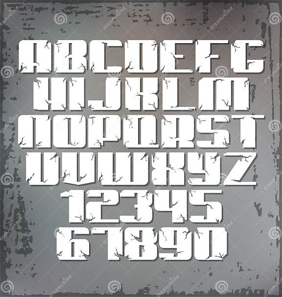 Letras rachadas ilustração do vetor. Ilustração de projeto - 46715460