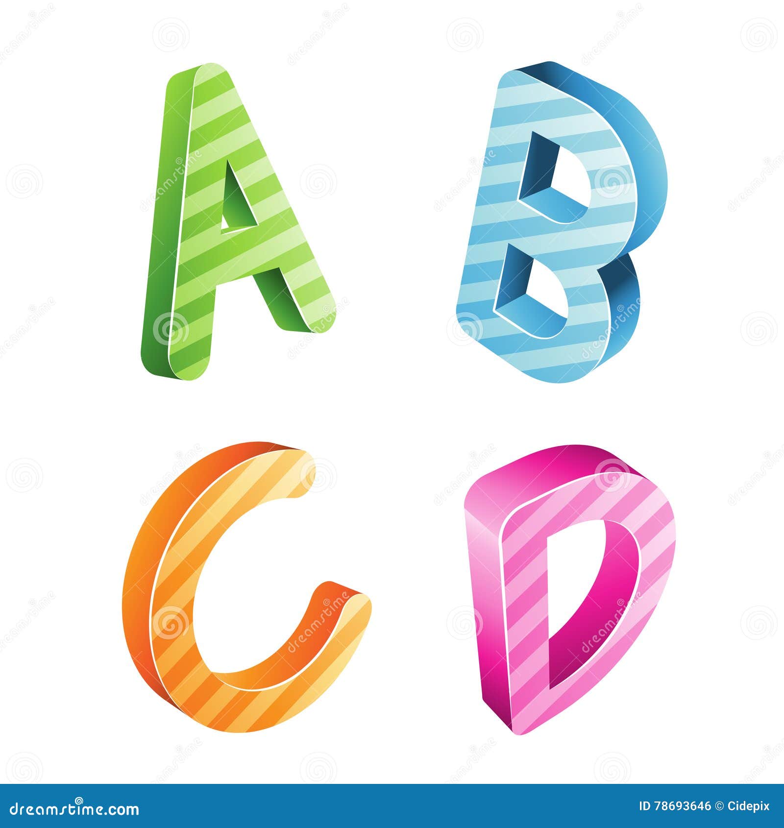 Letras rayadas coloridas ilustración del vector. Ilustración de ...