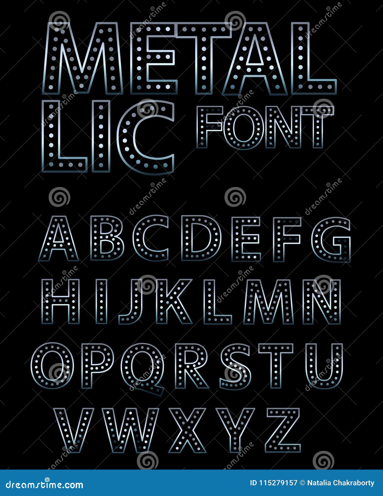 Letras Redondas Con Las Luces Ilustración del Vector - Ilustración de ...