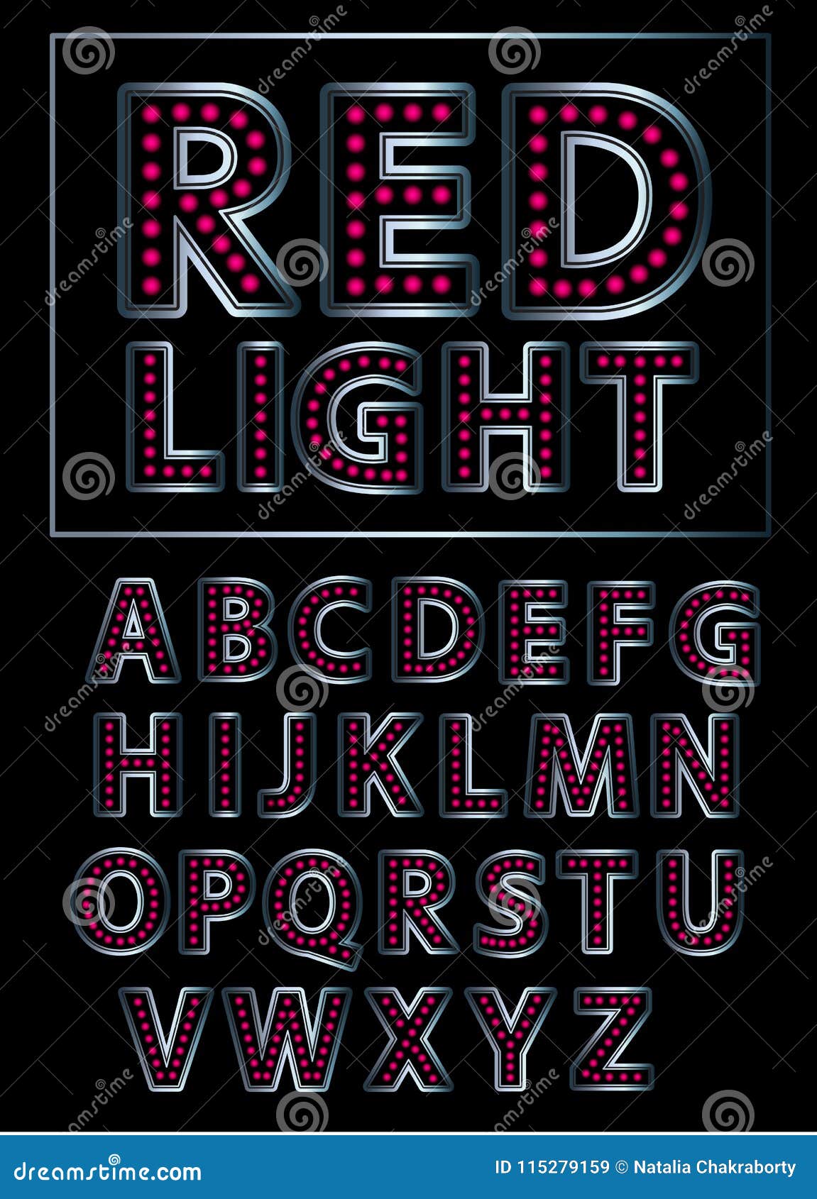 Letras Redondas Con Las Luces Ilustración del Vector - Ilustración de ...