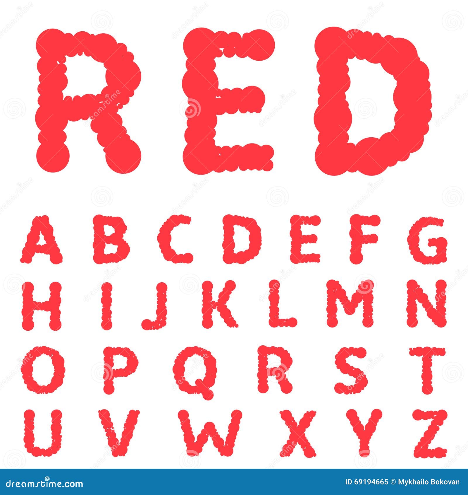 Letras rojas de la pintura ilustración del vector. Ilustración de ...