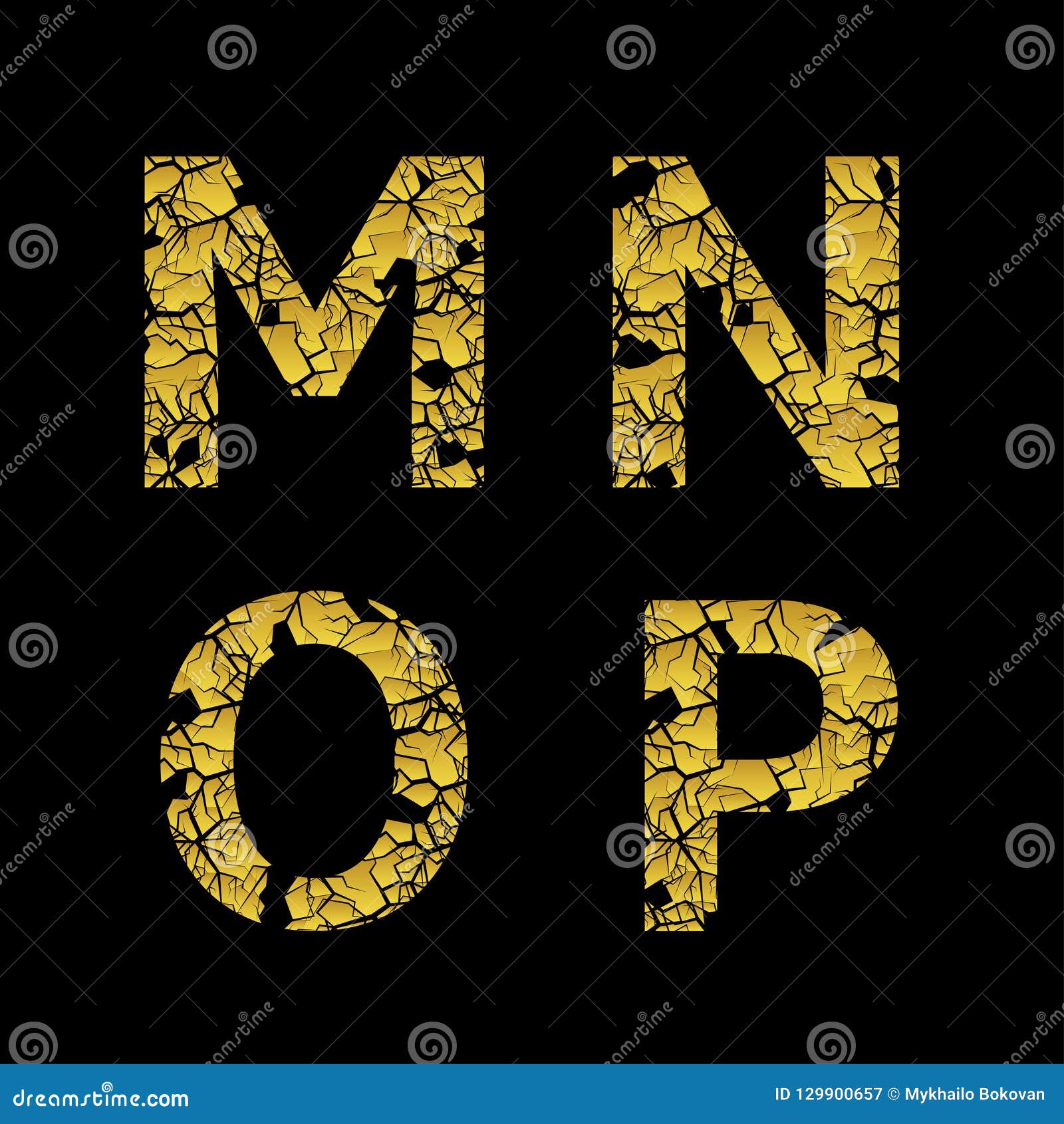 Letras rotas de oro ilustración del vector. Ilustración de agolpamiento ...