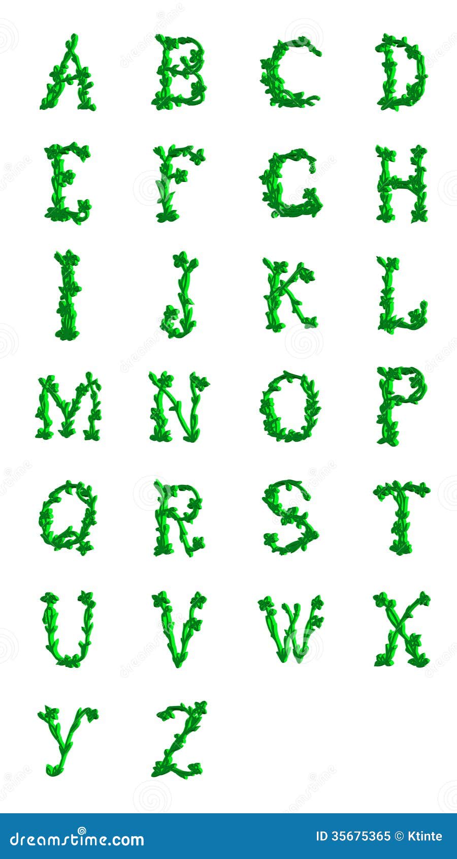 Letras verdes ilustración del vector. Ilustración de doblez - 35675365