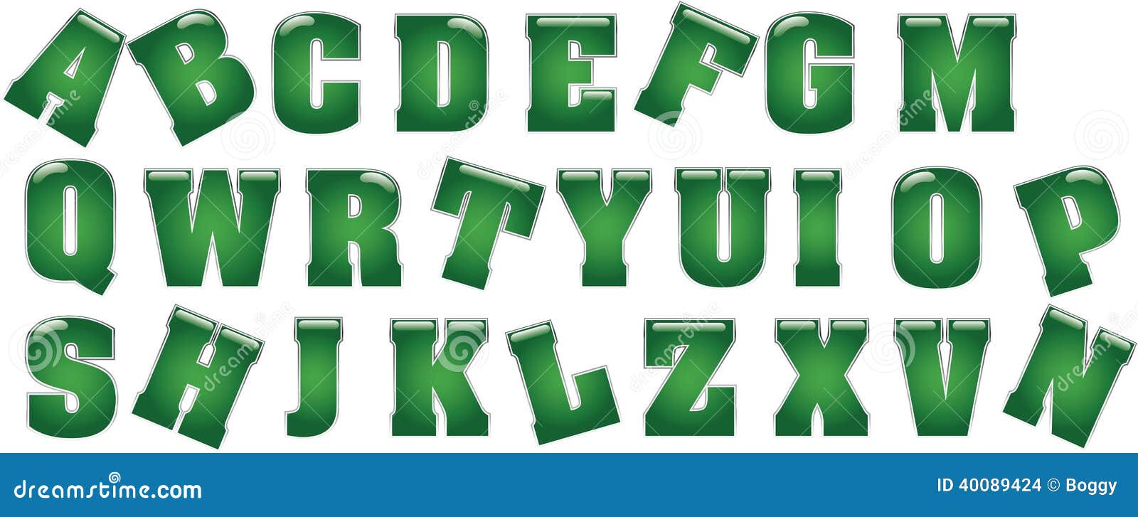 Letras verdes ilustración del vector. Ilustración de moderno - 40089424