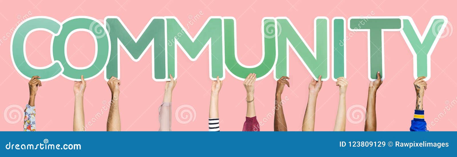 Letras Verdes Que Forman a La Comunidad De La Palabra Stock de ...