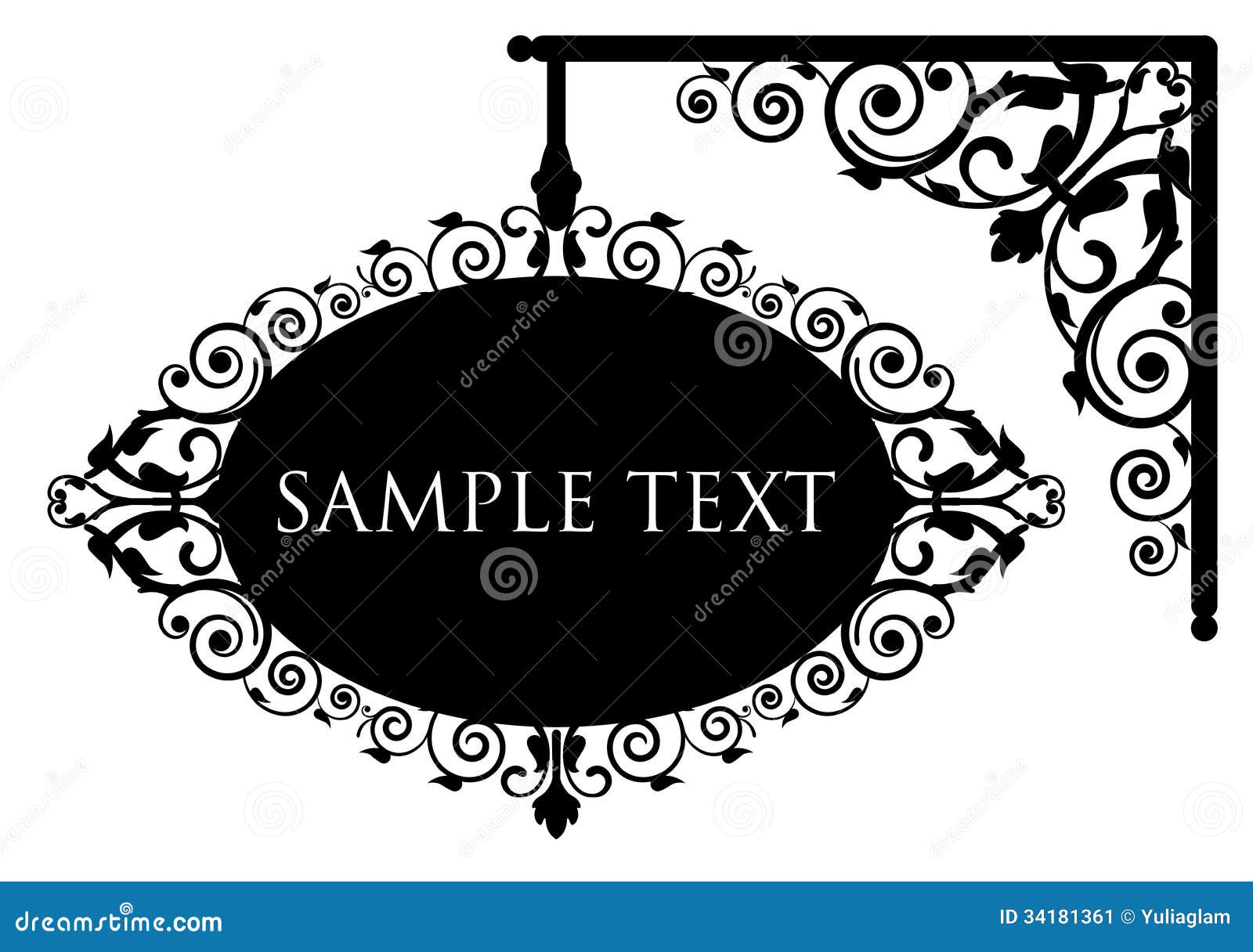 Letrero antiguo ilustración del vector. Ilustración de puerta - 34181361