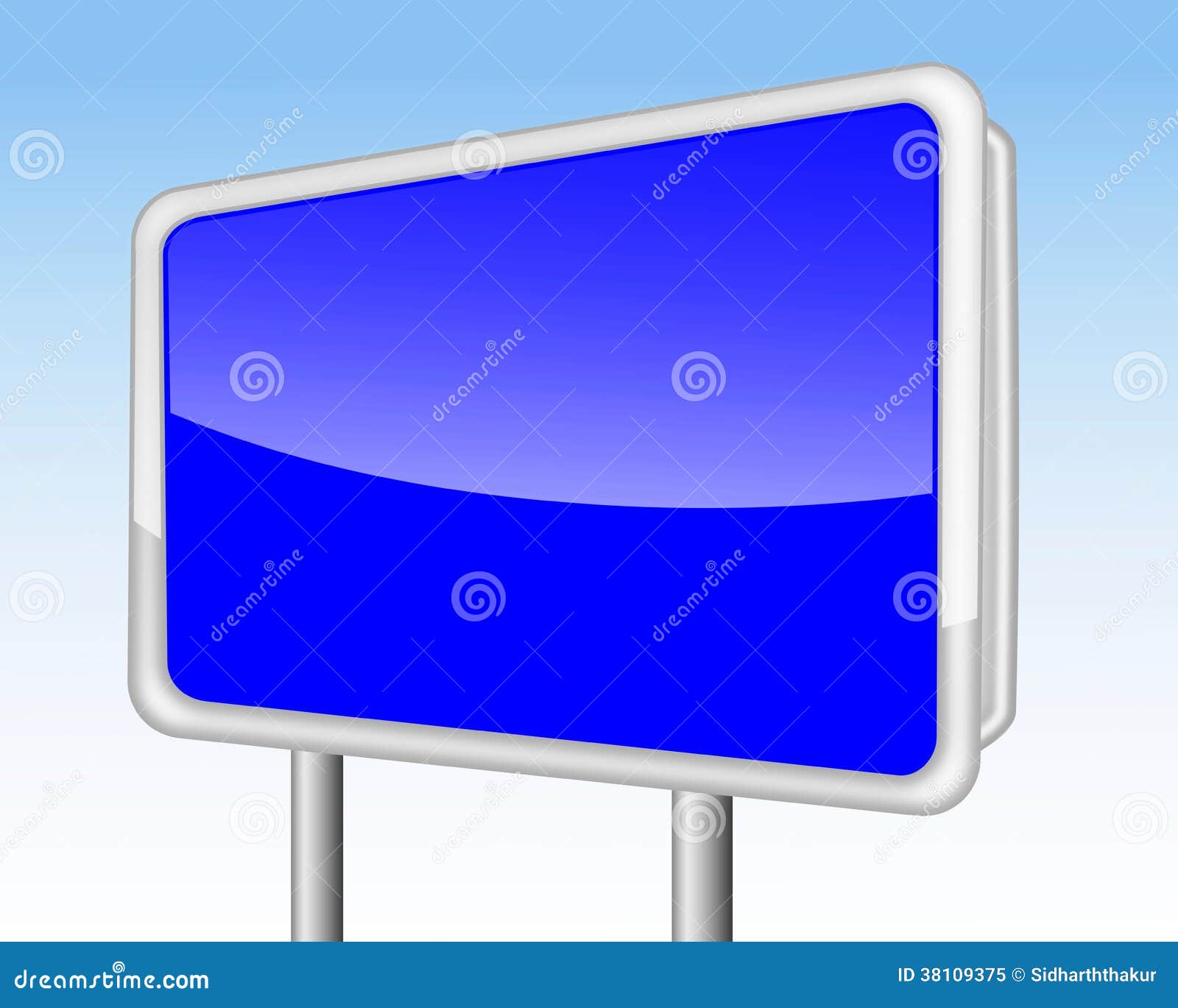 Letrero Azul En Blanco Con El Espacio De La Copia Stock de ilustración ...