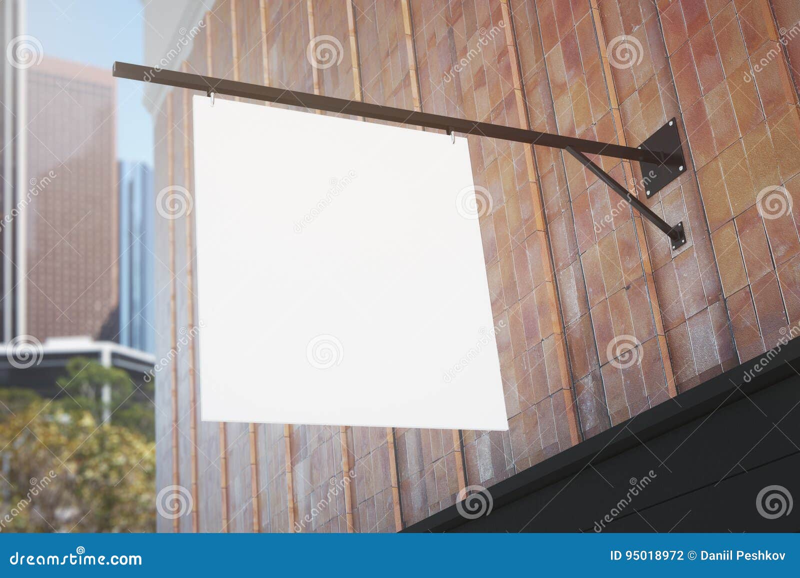 Letrero blanco en blanco stock de ilustración. Ilustración de cartelera ...