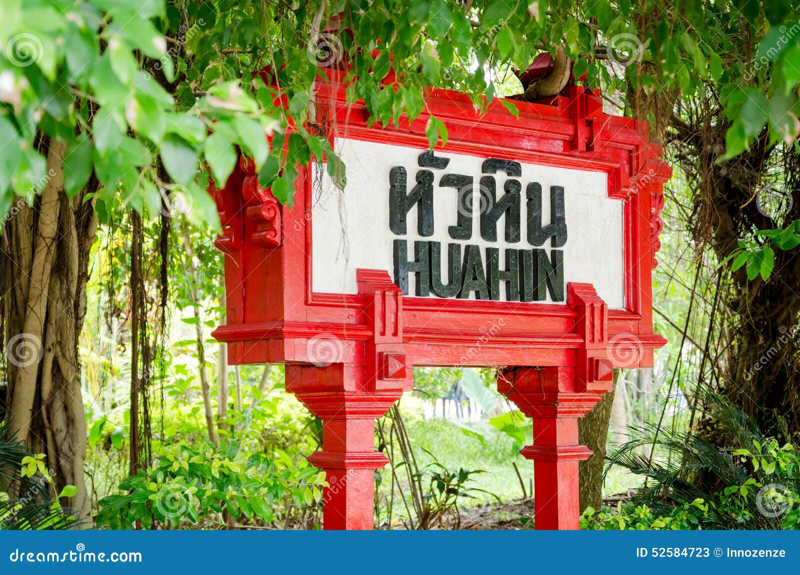 Letrero de Huahin imagen de archivo. Imagen de asia, tailandés - 52584723