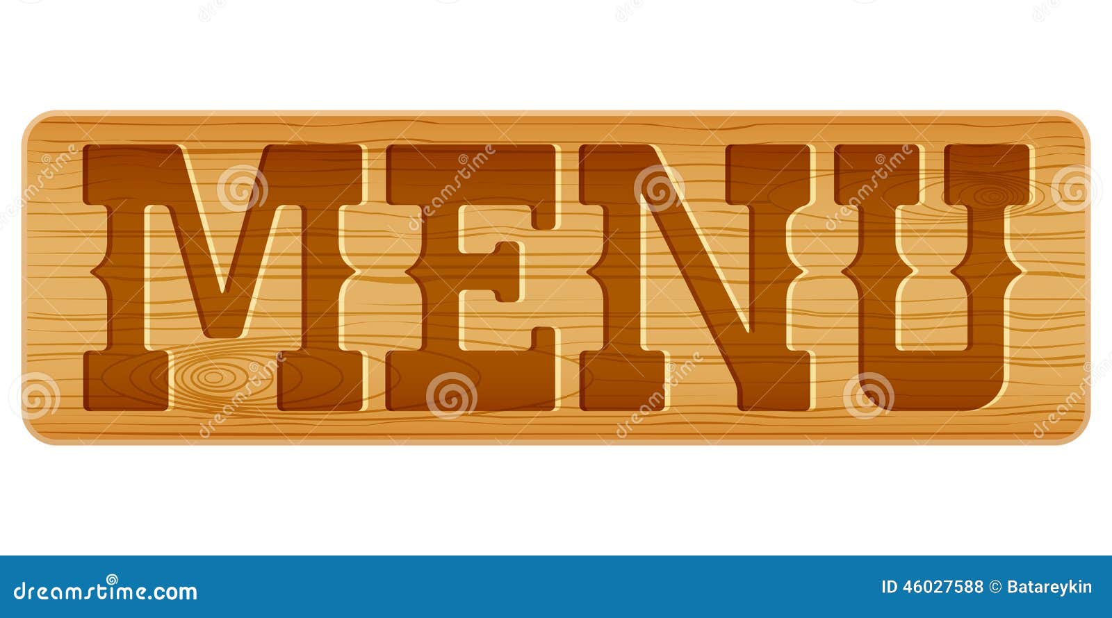 Letrero De La Madera Con La Palabra MENÚ Ilustración del Vector ...