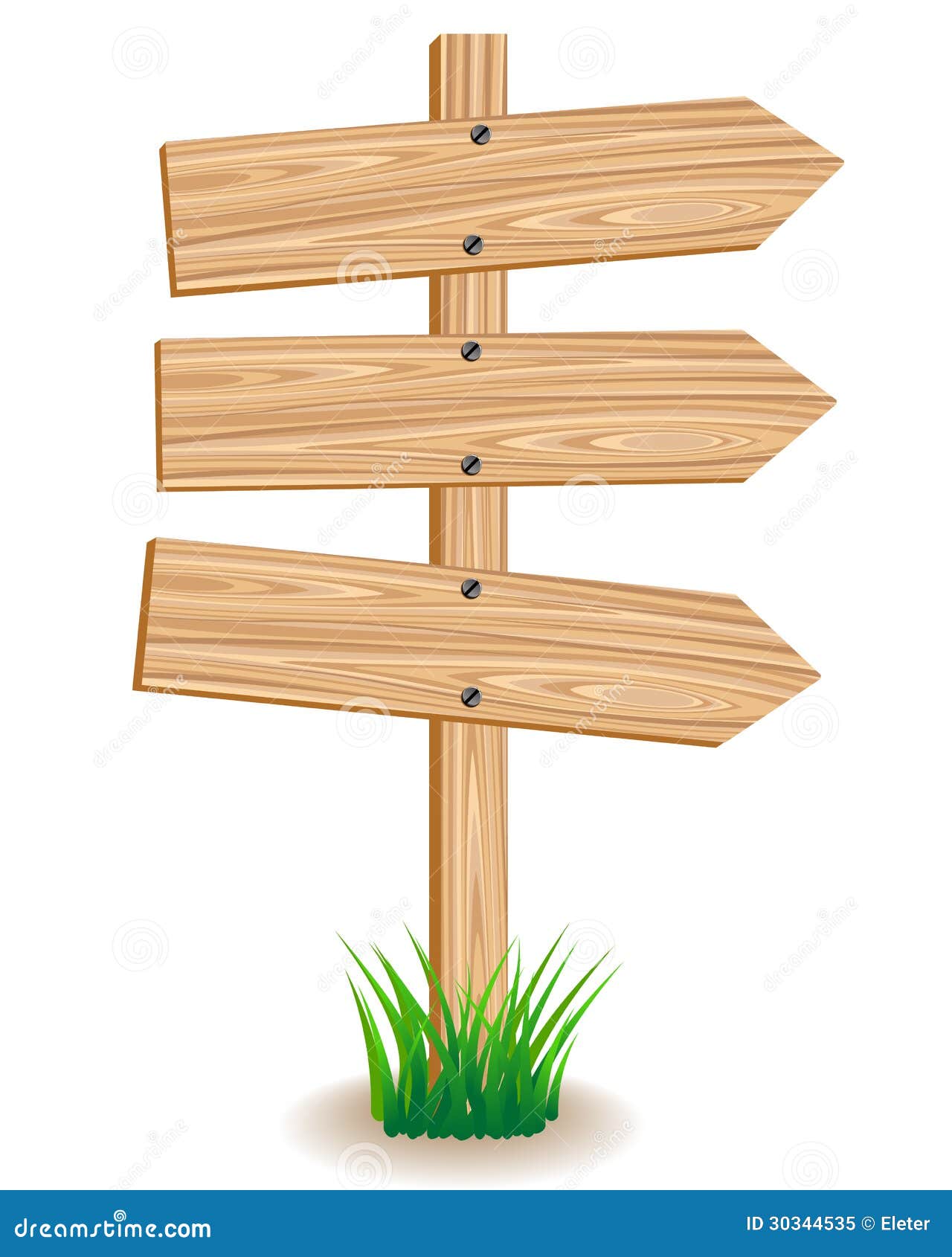 Letrero de madera ilustración del vector. Ilustración de poste - 30344535