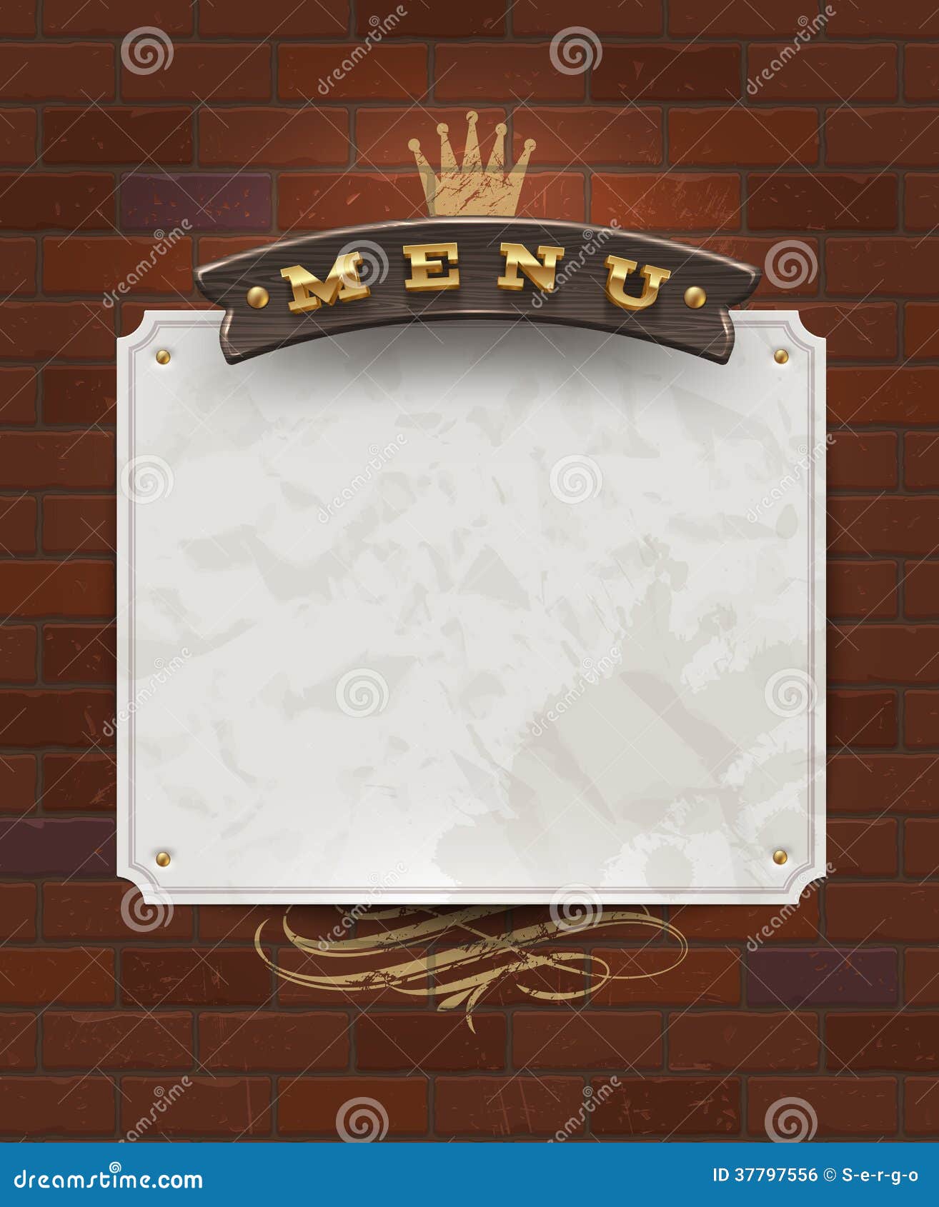 Letrero de madera del menú stock de ilustración. Ilustración de papel ...